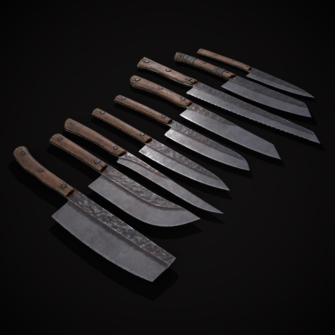 Household Knives Set 3D Model - TurboSquid 2320796