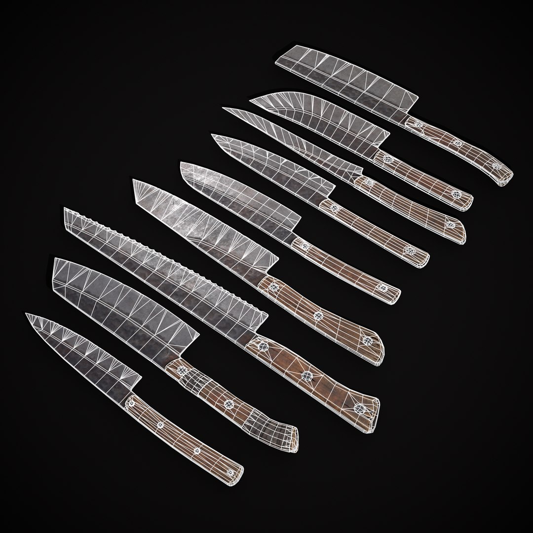 Household Knives Set 3D Model - TurboSquid 2320796
