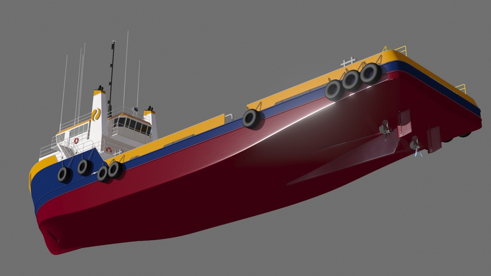 Seacor Support Vessel 3d Model