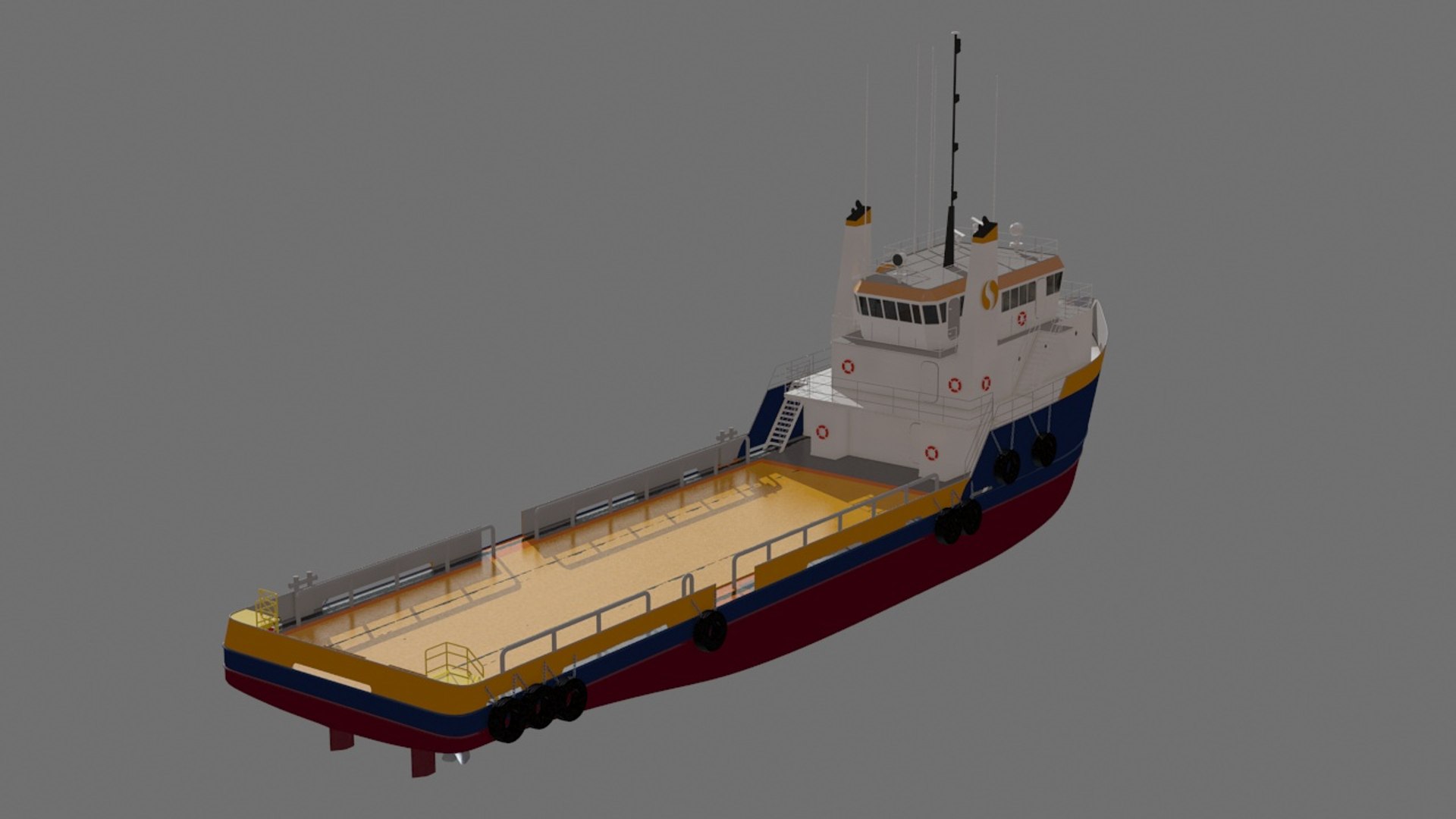 Seacor Support Vessel 3d Model