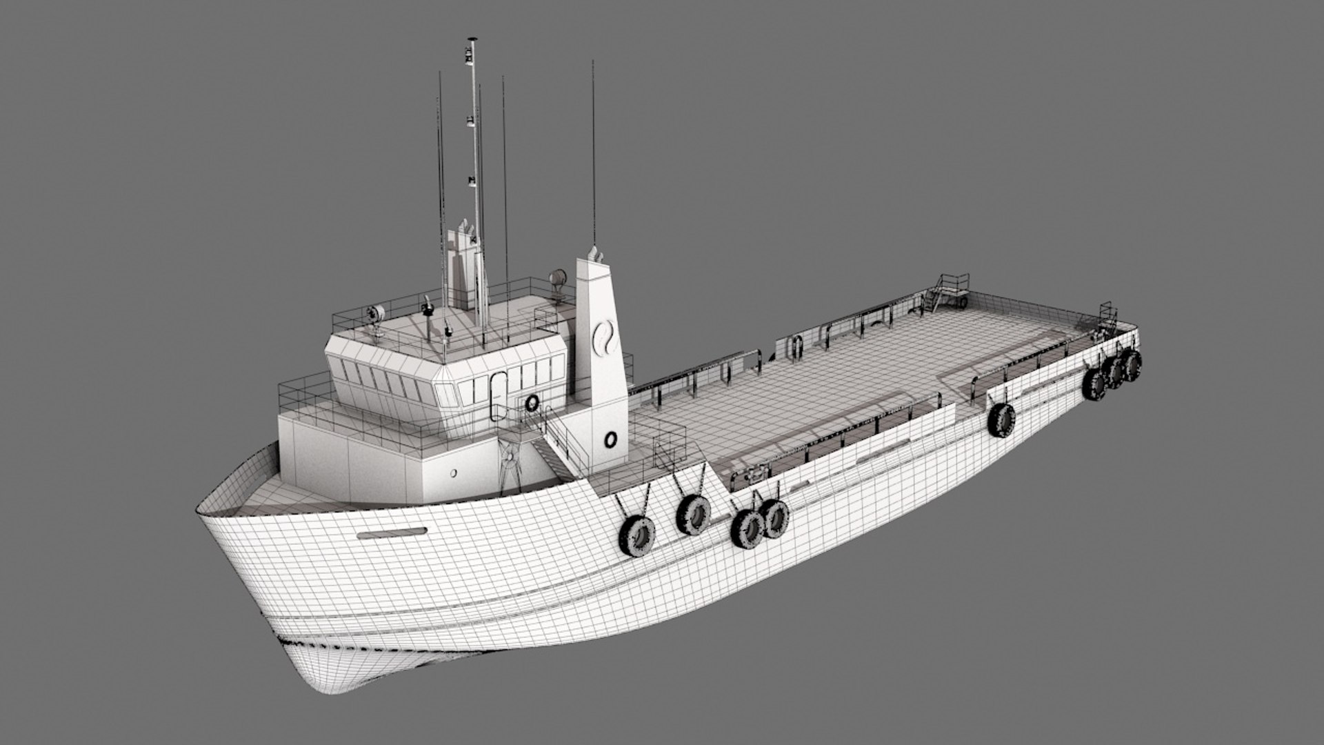 Seacor Support Vessel 3d Model