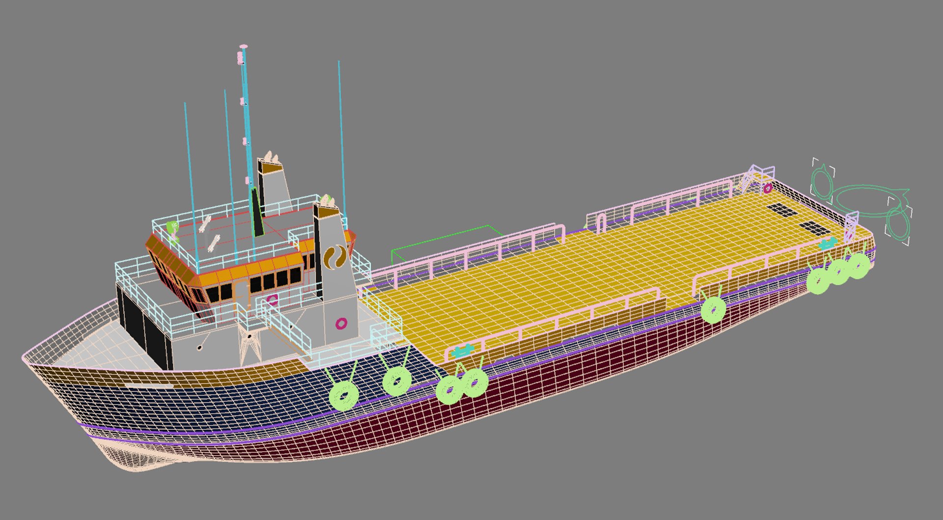 Seacor Support Vessel 3d Model