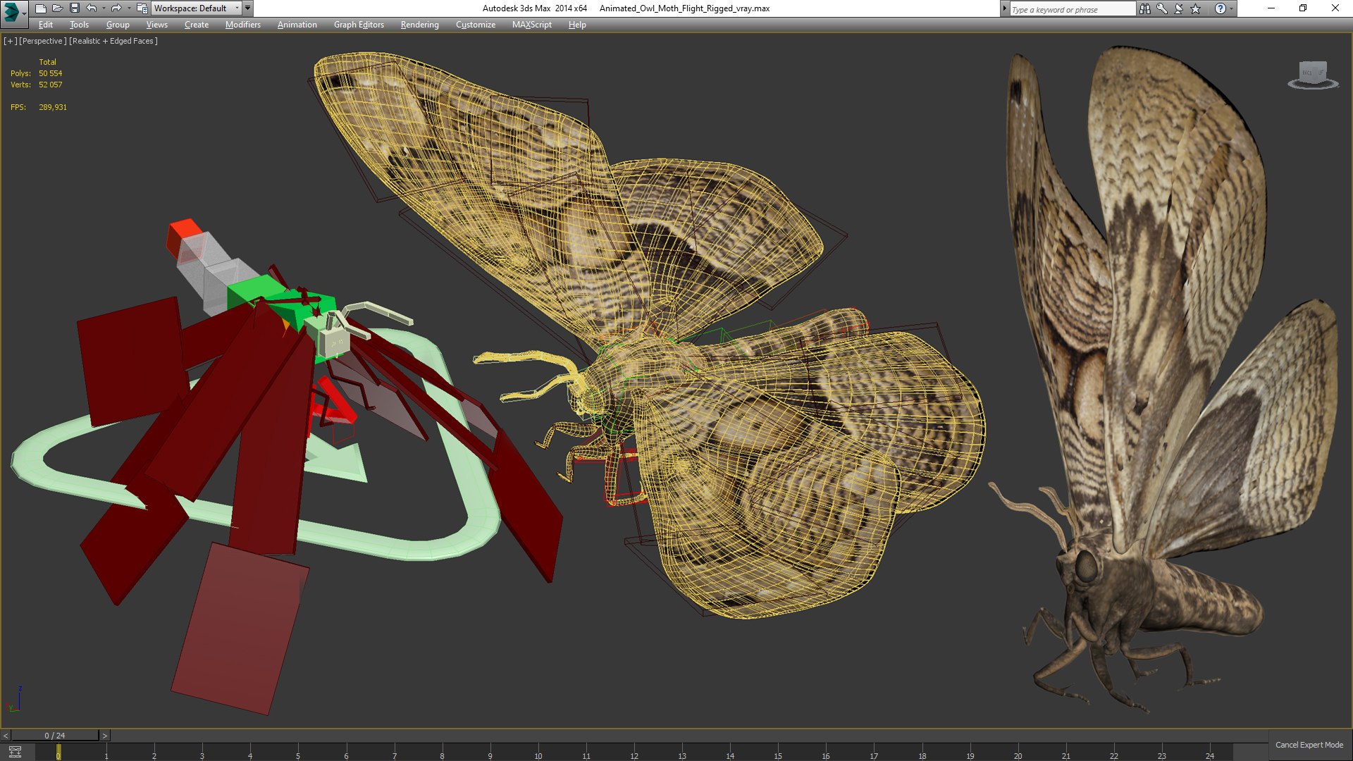 Animated Owl Moth Flight Rigged 3D model - TurboSquid 1775921
