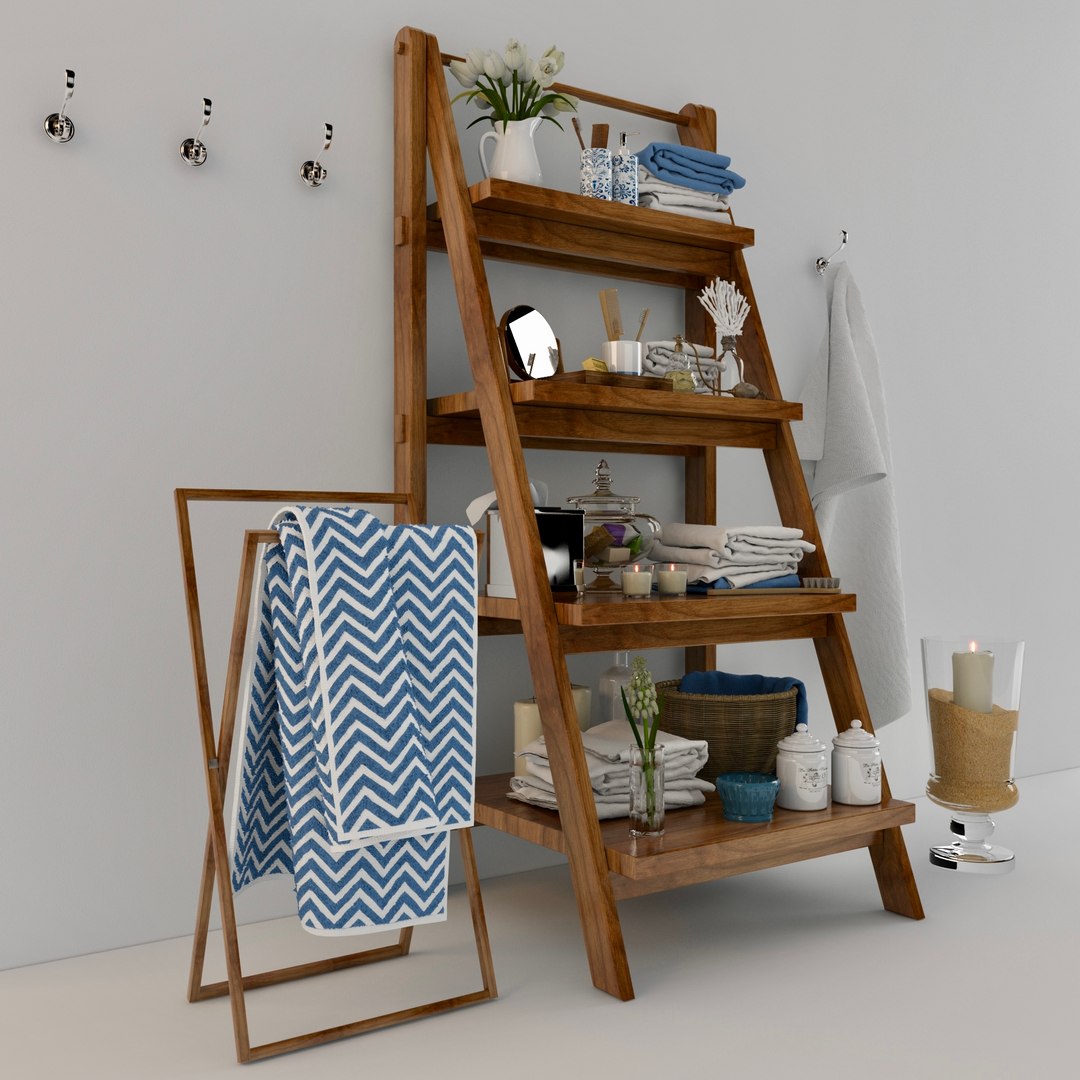 3D Shelving In The Bathroom Model - TurboSquid 2239228