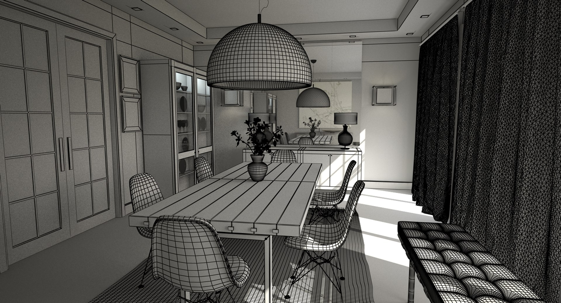Interior Scene Dining Room Model - TurboSquid 1167817