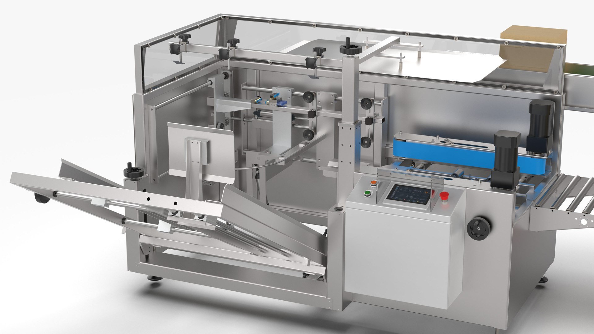 Automatic Unpacking And Sealing Line For Food Factory 3D - TurboSquid 2097348