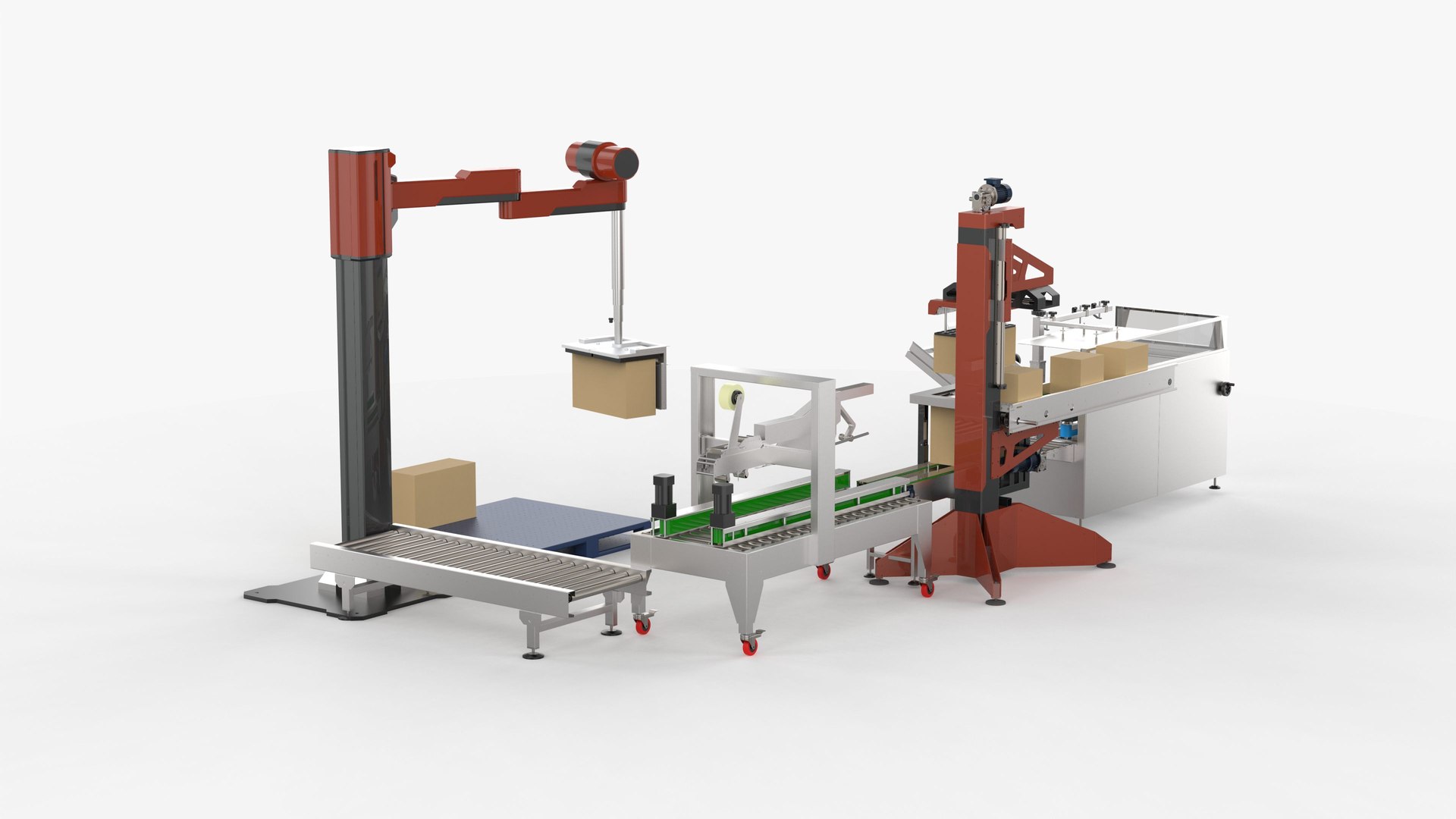 Automatic Unpacking And Sealing Line For Food Factory 3D - TurboSquid ...