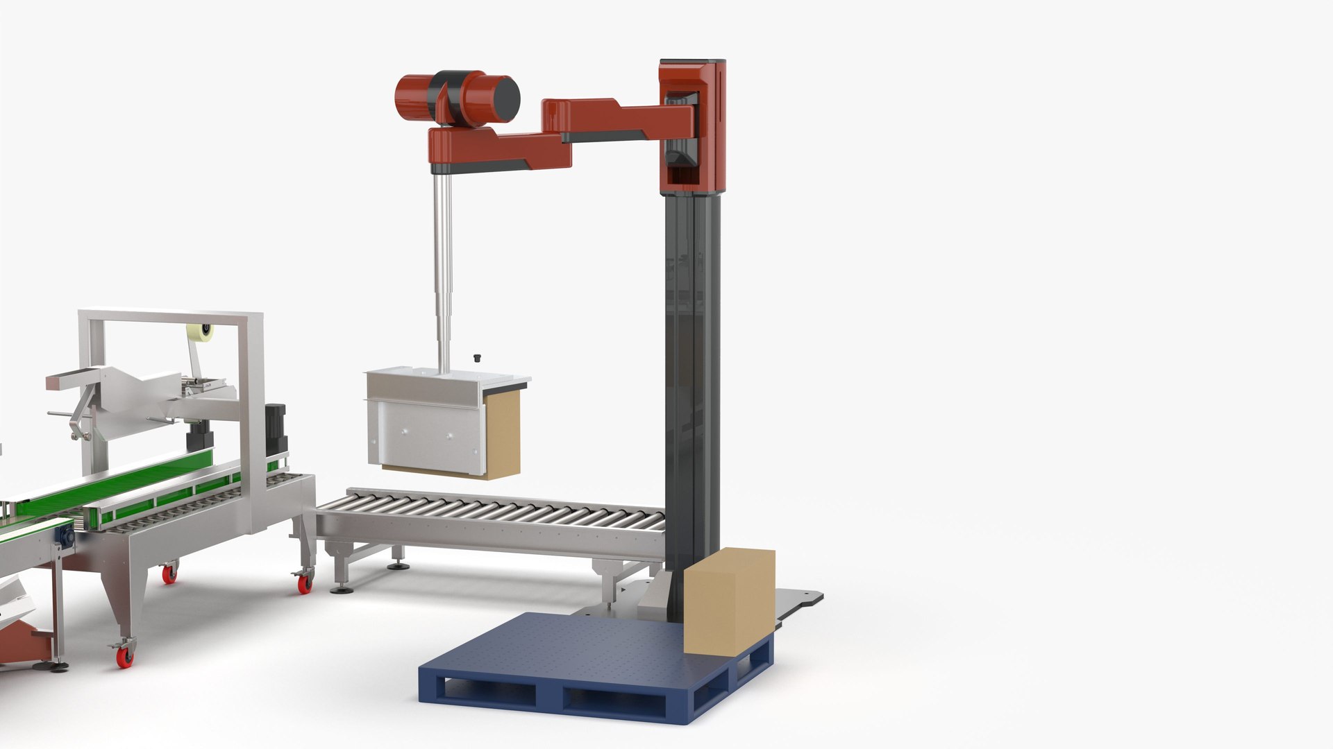 Automatic Unpacking And Sealing Line For Food Factory 3D - TurboSquid ...