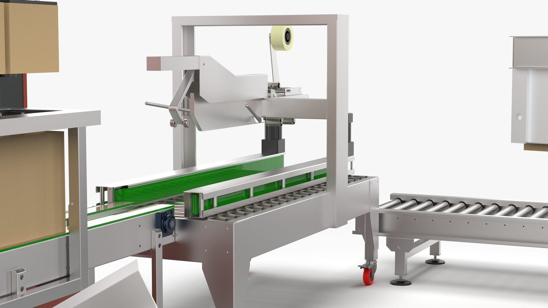 Automatic Unpacking And Sealing Line For Food Factory 3D - TurboSquid ...