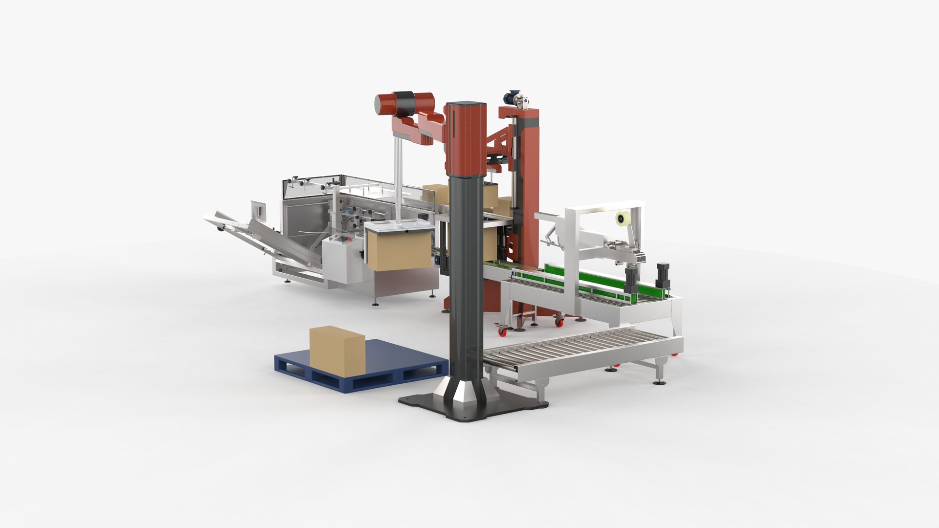 Automatic Unpacking And Sealing Line For Food Factory 3D - TurboSquid ...