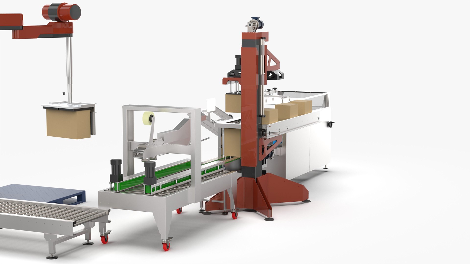Automatic Unpacking And Sealing Line For Food Factory 3D - TurboSquid ...