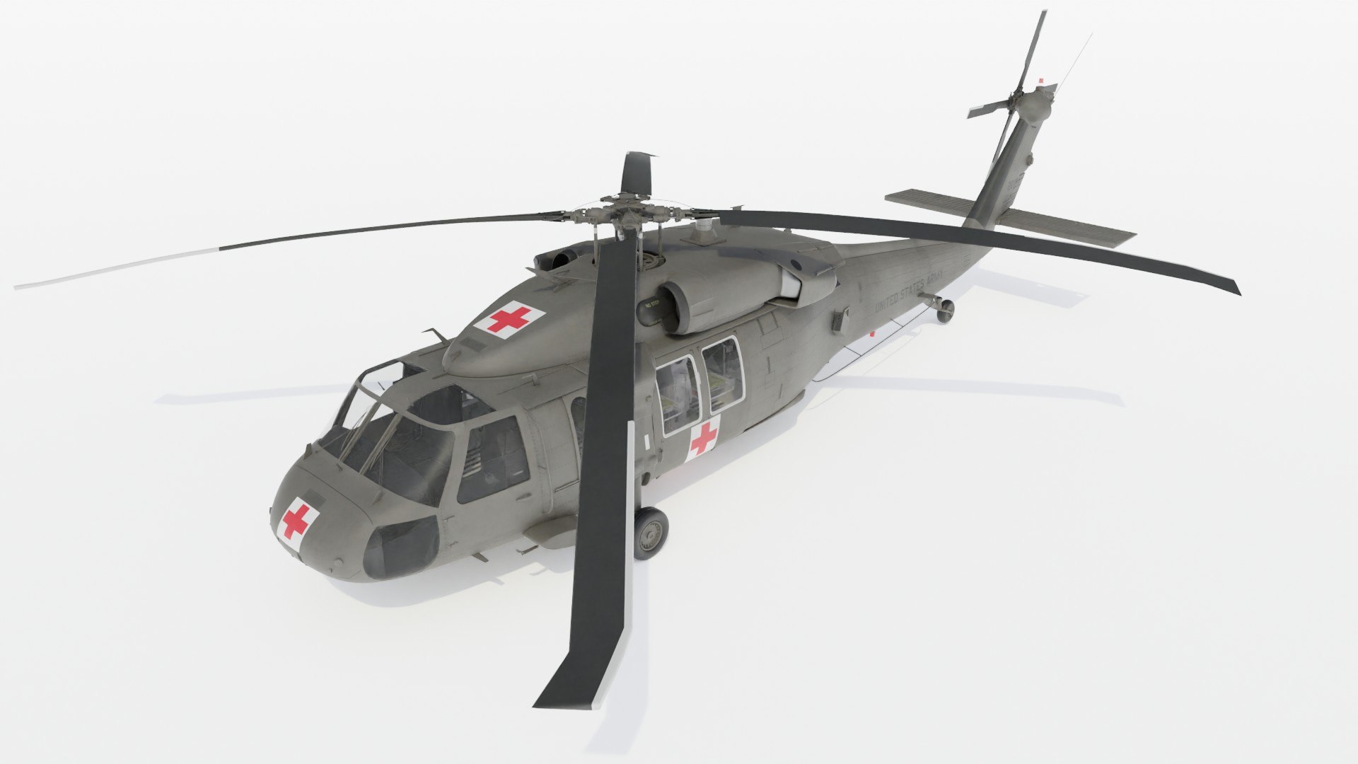 3d Purchase Uh-60l Medevac Helicopter Model