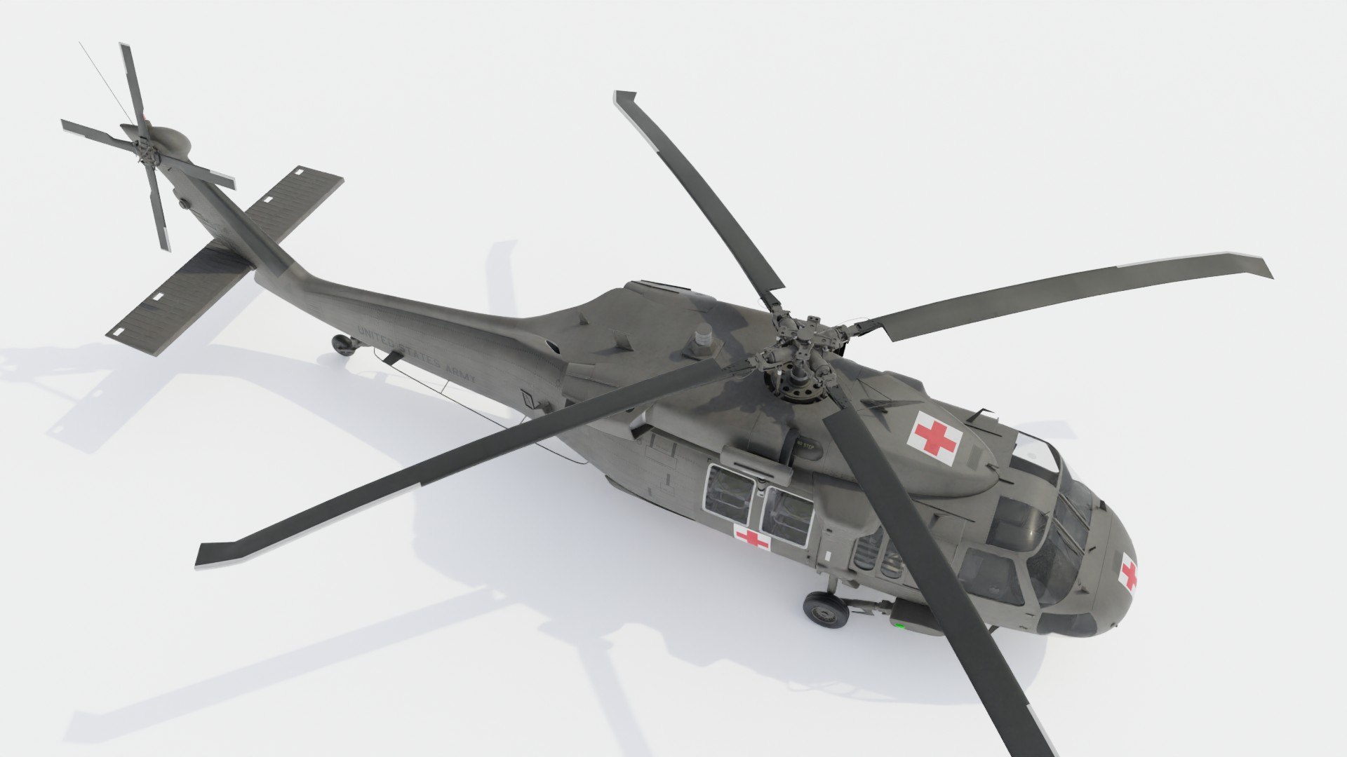 3d Purchase Uh-60l Medevac Helicopter Model