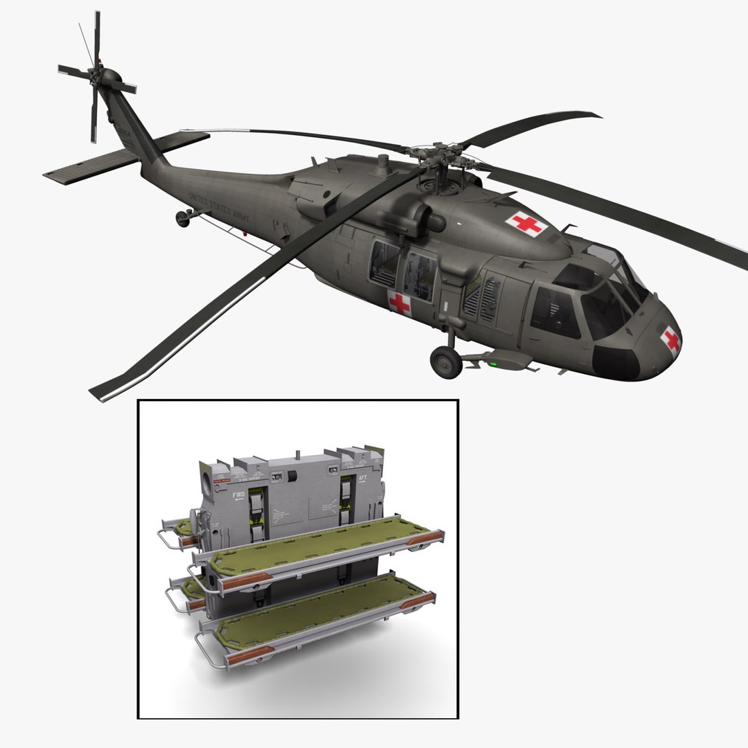 3d Purchase Uh-60l Medevac Helicopter Model