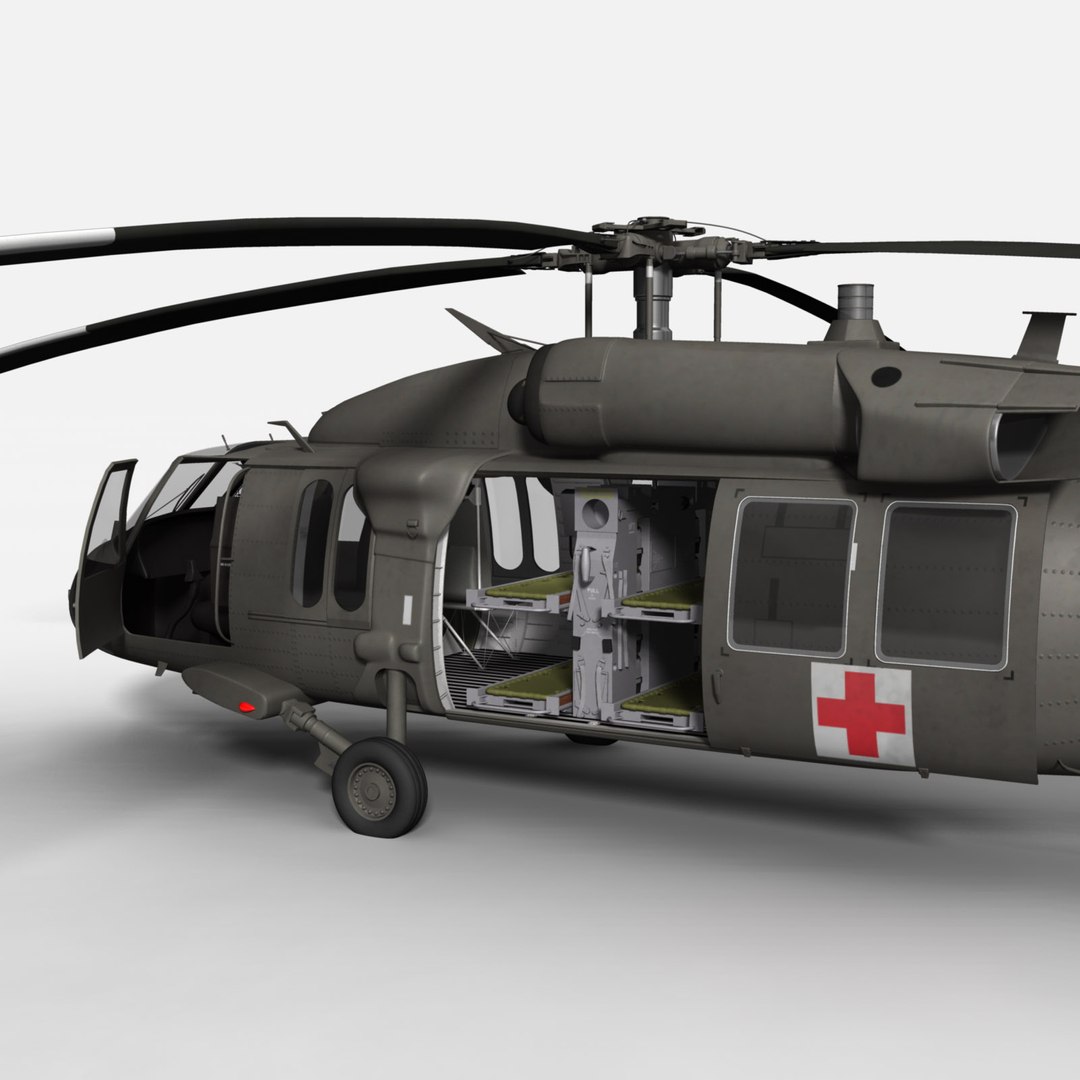 3d Purchase Uh-60l Medevac Helicopter Model