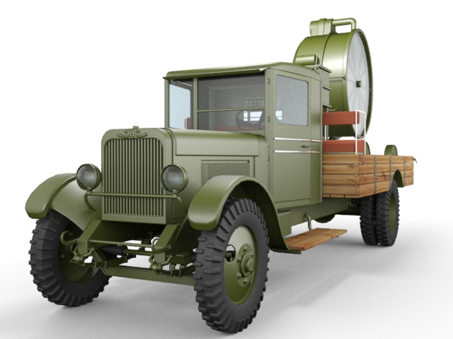 3d Zis-12 Searchlight Truck Model