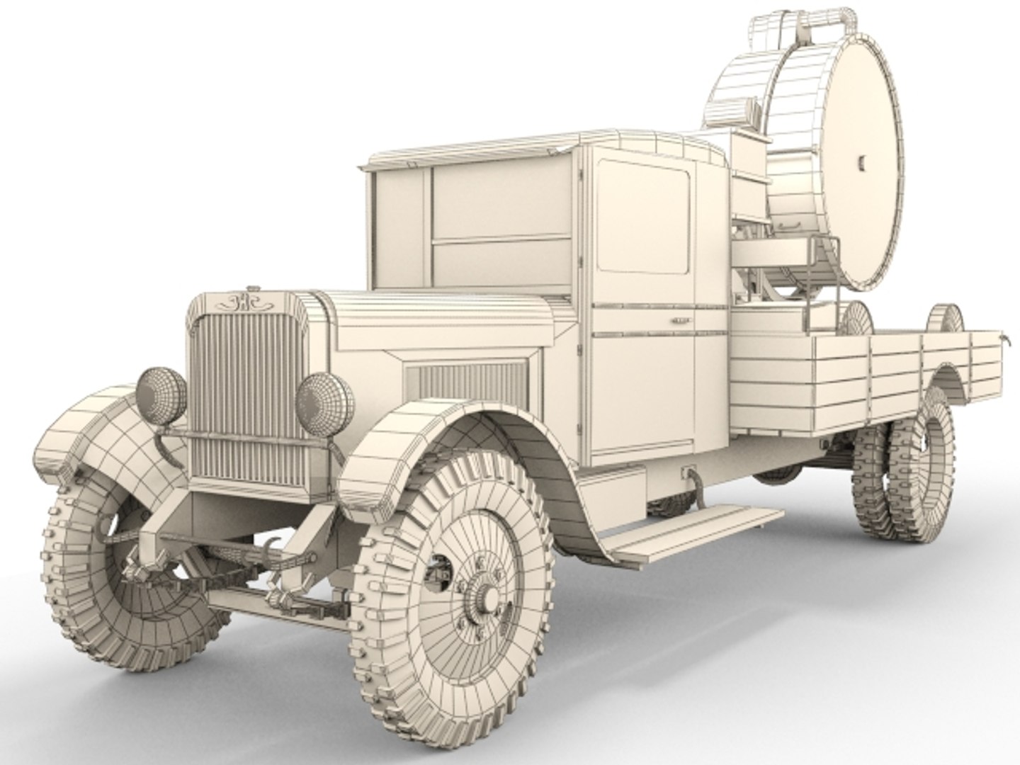 3d Zis-12 Searchlight Truck Model
