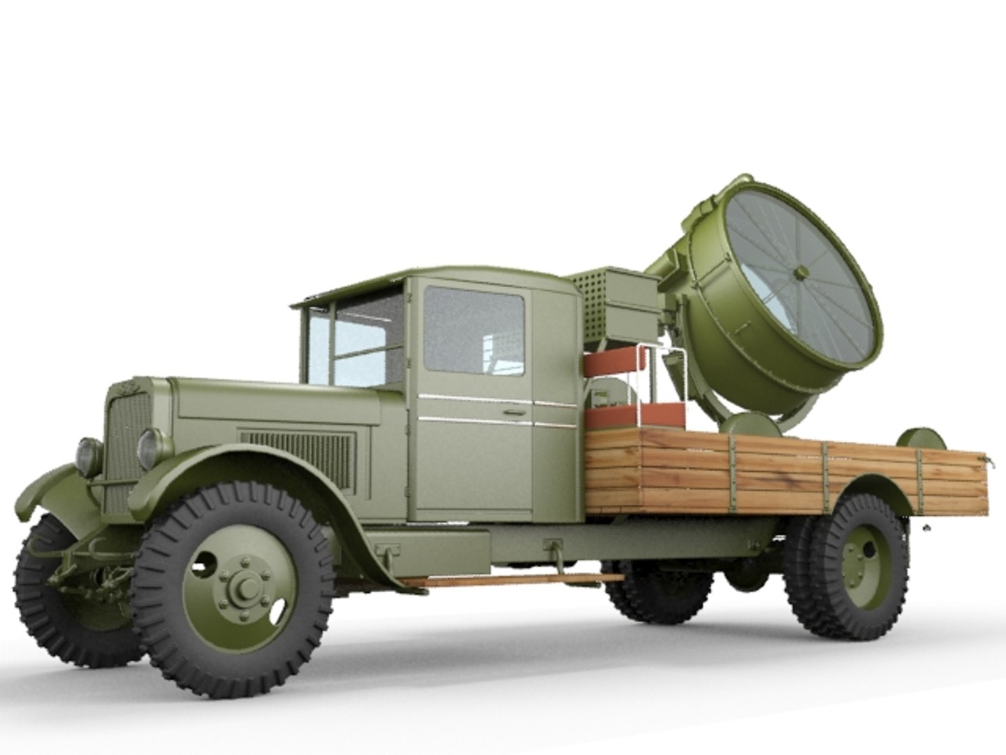 3d Zis-12 Searchlight Truck Model