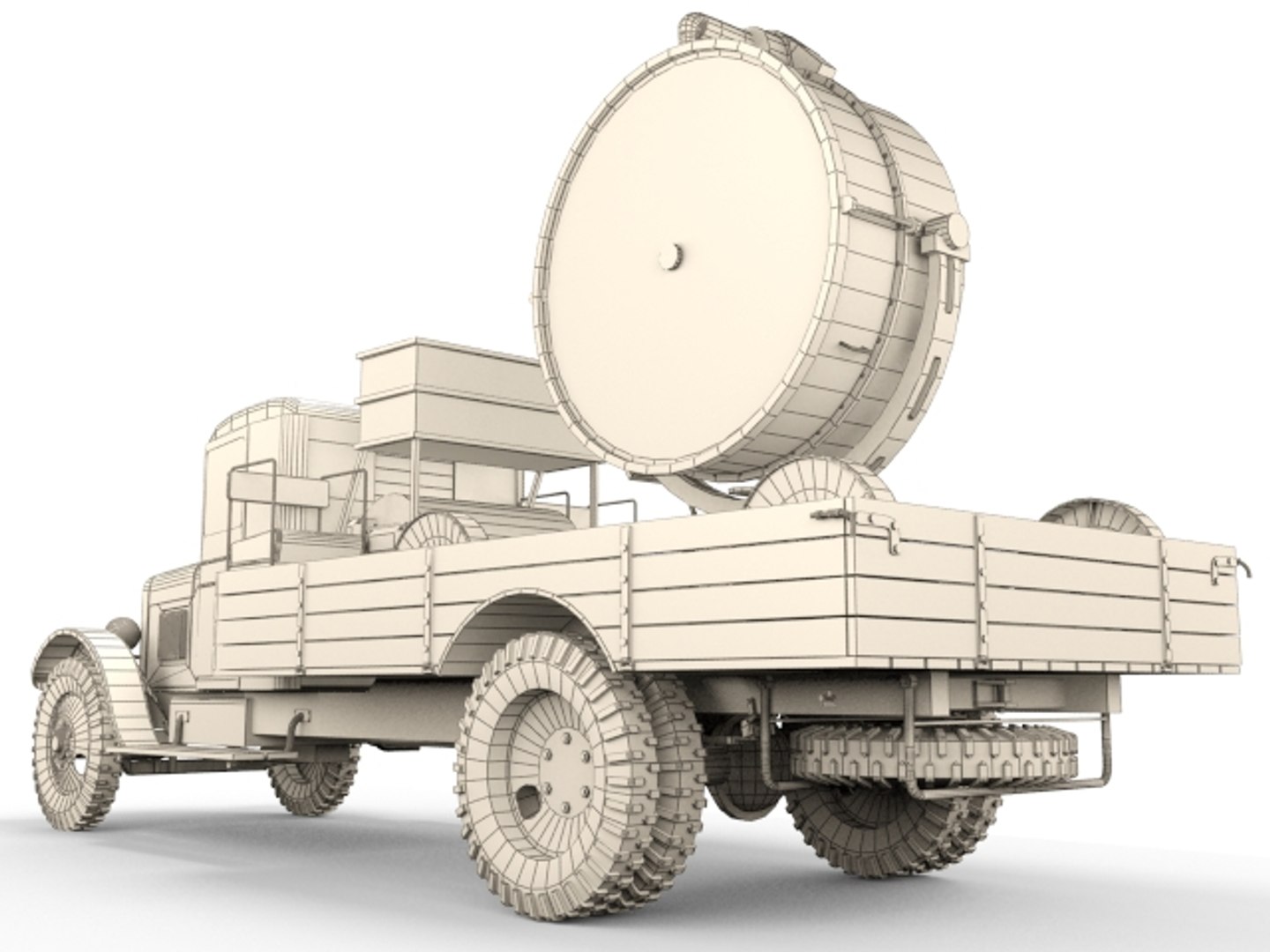 3d Zis-12 Searchlight Truck Model