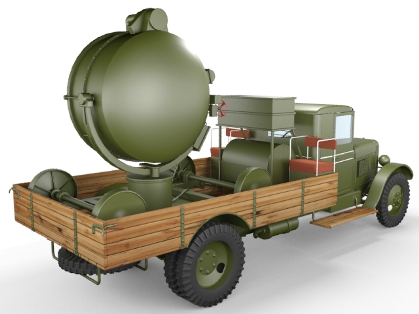 3d Zis-12 Searchlight Truck Model