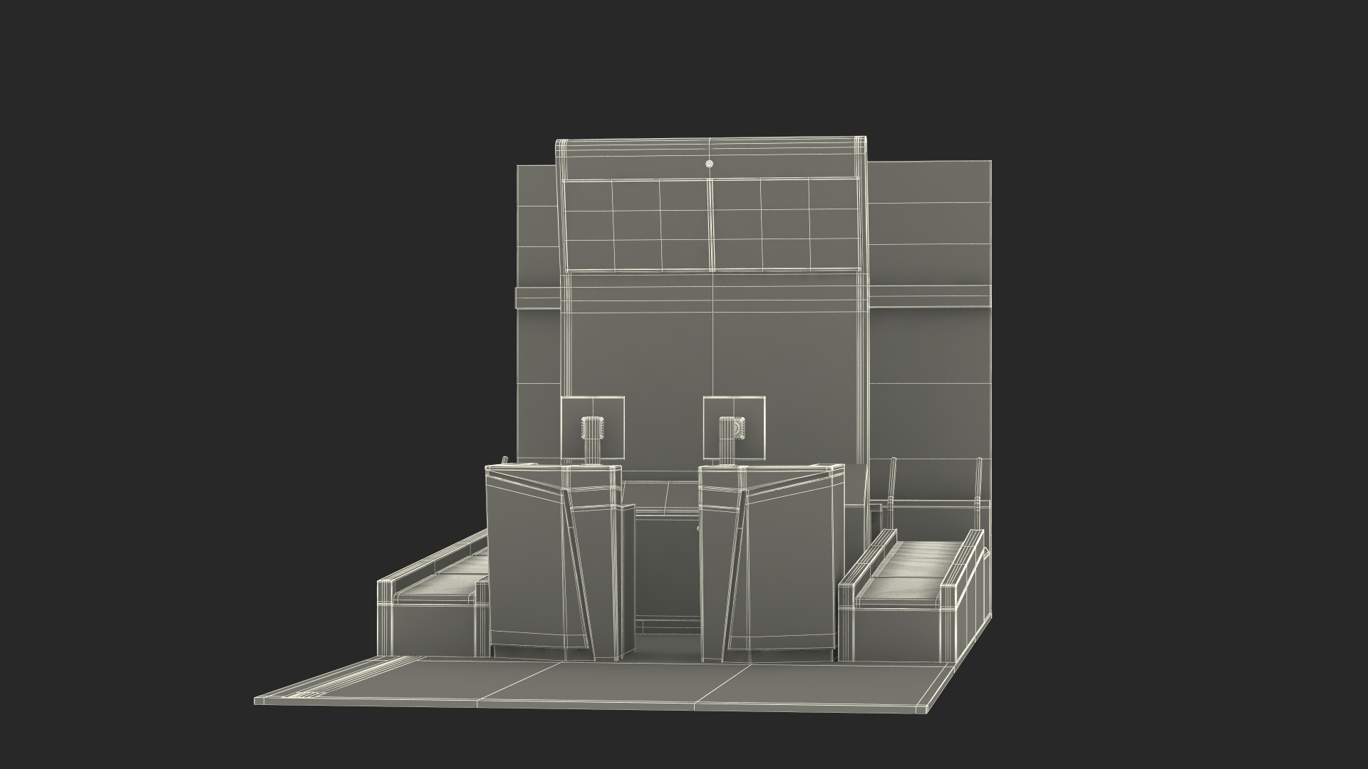 Airport Counter Check-In Rigged For Maya 3D - TurboSquid 2241567