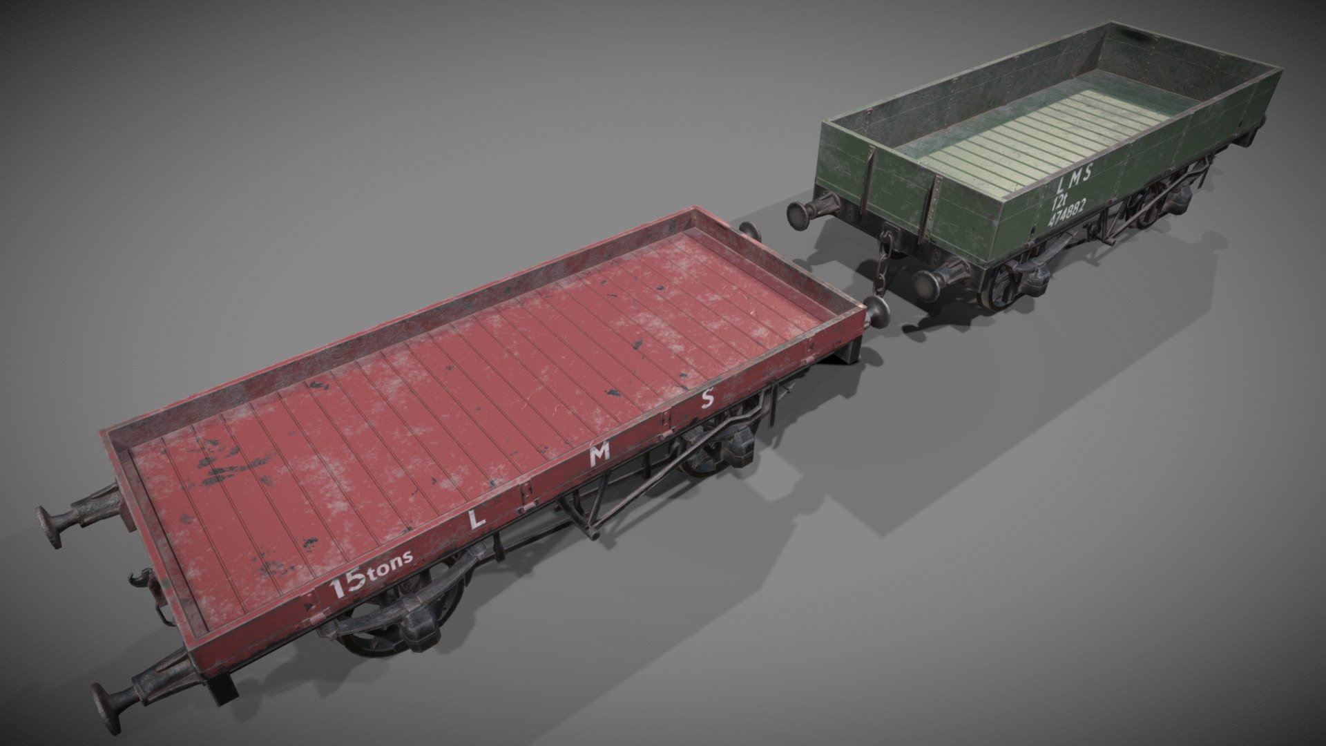 3D 1-plank And 3 Plank Wagon - TurboSquid 1821261