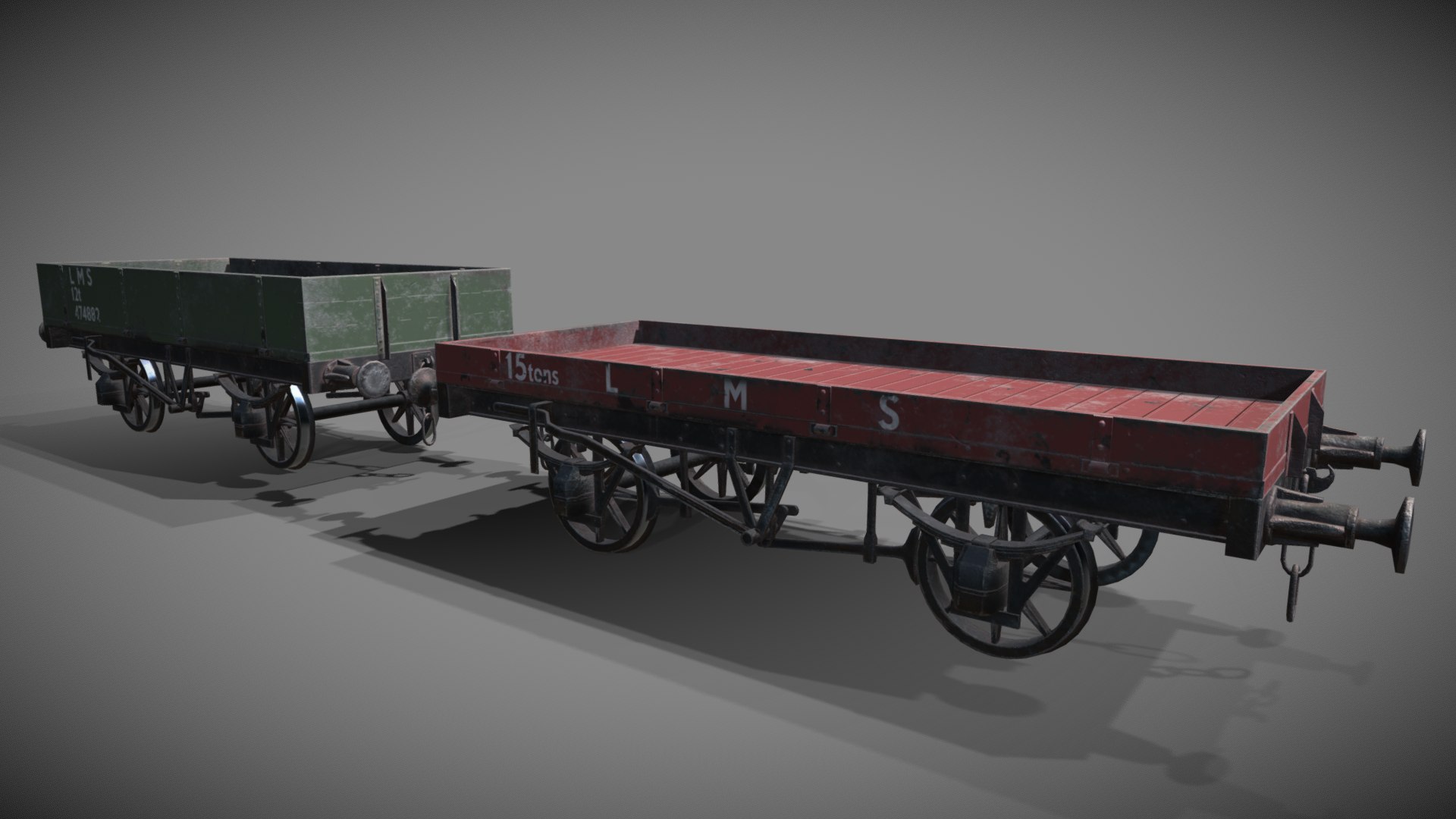 3D 1-plank And 3 Plank Wagon - TurboSquid 1821261