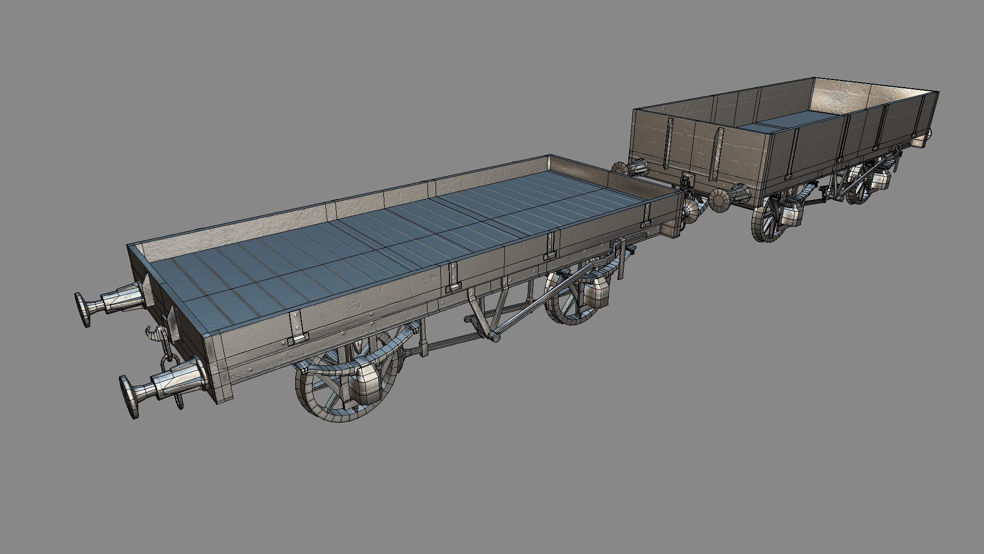 3D 1-plank And 3 Plank Wagon - TurboSquid 1821261