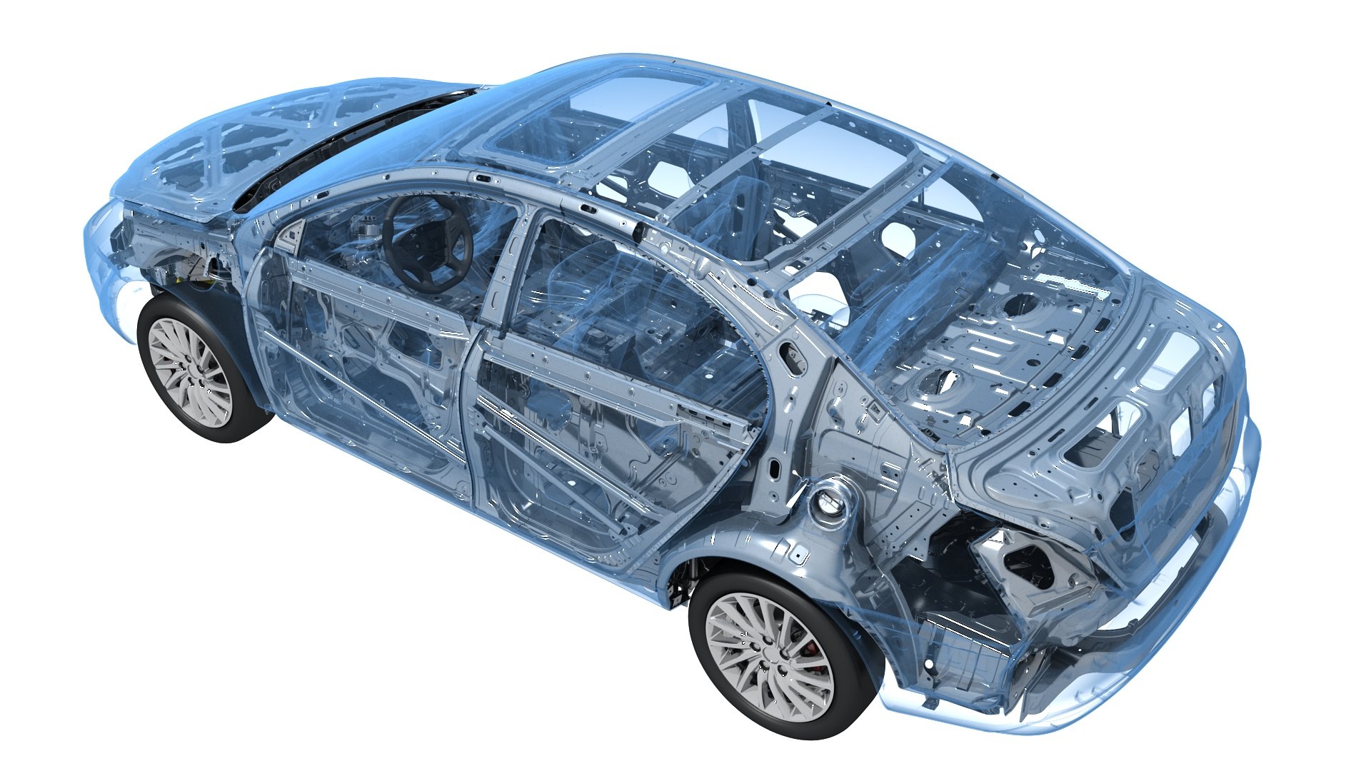 Hybrid Electric Car Frame Chassis X-Ray 3D Model - TurboSquid 2049362