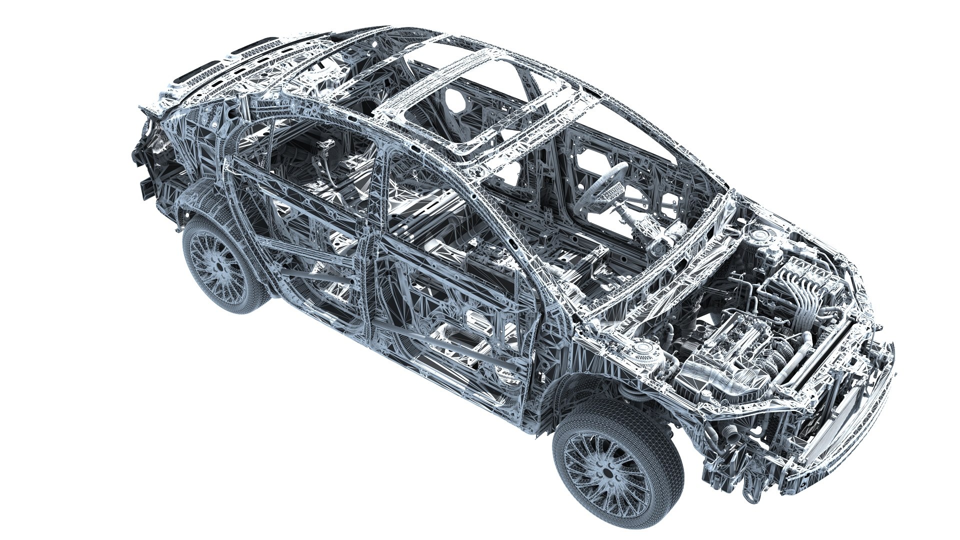 Hybrid Electric Car Frame Chassis X-Ray 3D Model - TurboSquid 2049362