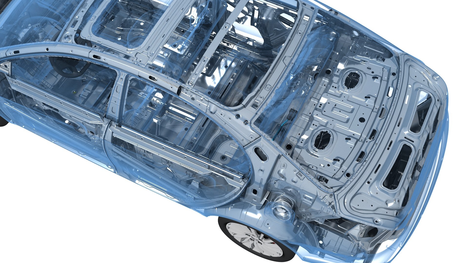 Hybrid Electric Car Frame Chassis X-Ray 3D Model - TurboSquid 2049362