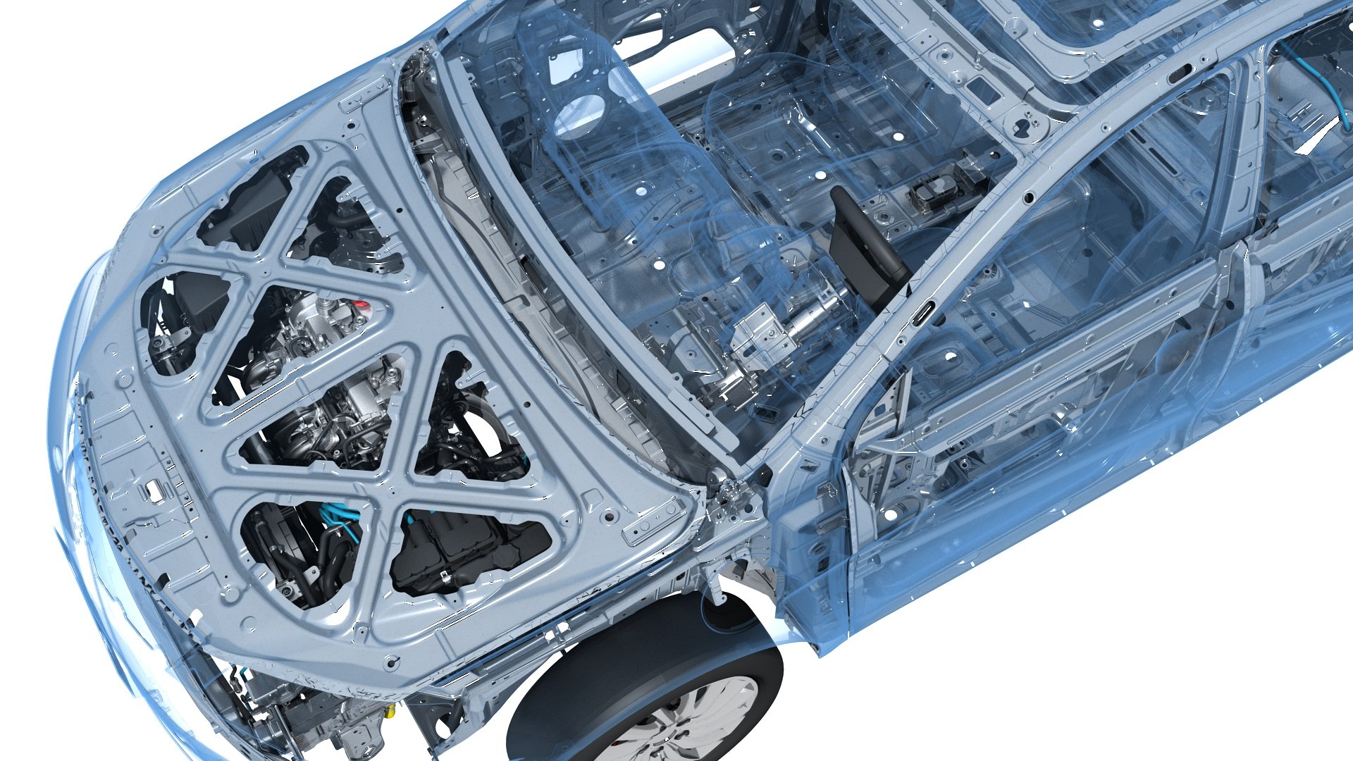 Hybrid Electric Car Frame Chassis X-Ray 3D Model - TurboSquid 2049362