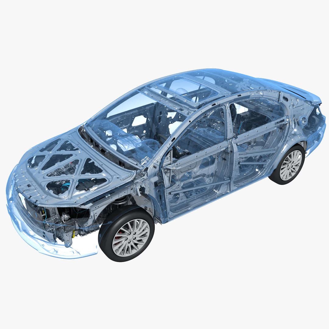 混合动力电动汽车车架 底盘 X 射线3D模型 - TurboSquid 2049362