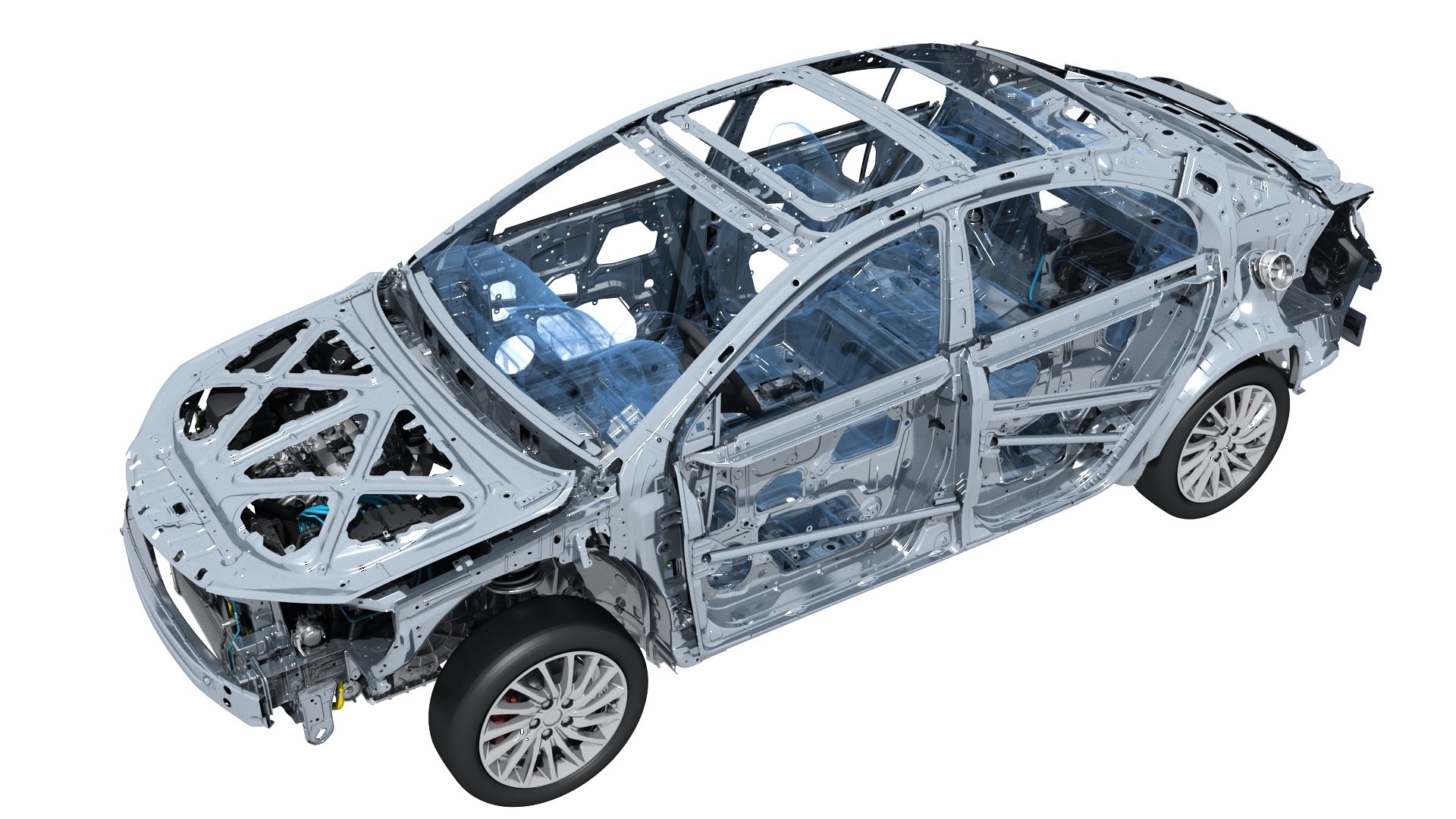 Hybrid Electric Car Frame Chassis X-Ray 3D Model - TurboSquid 2049362