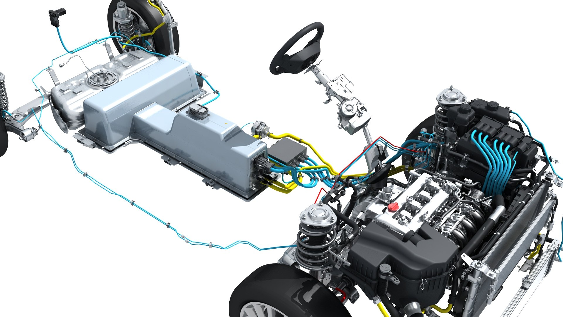 Hybrid Electric Car Frame Chassis X-Ray 3D Model - TurboSquid 2049362