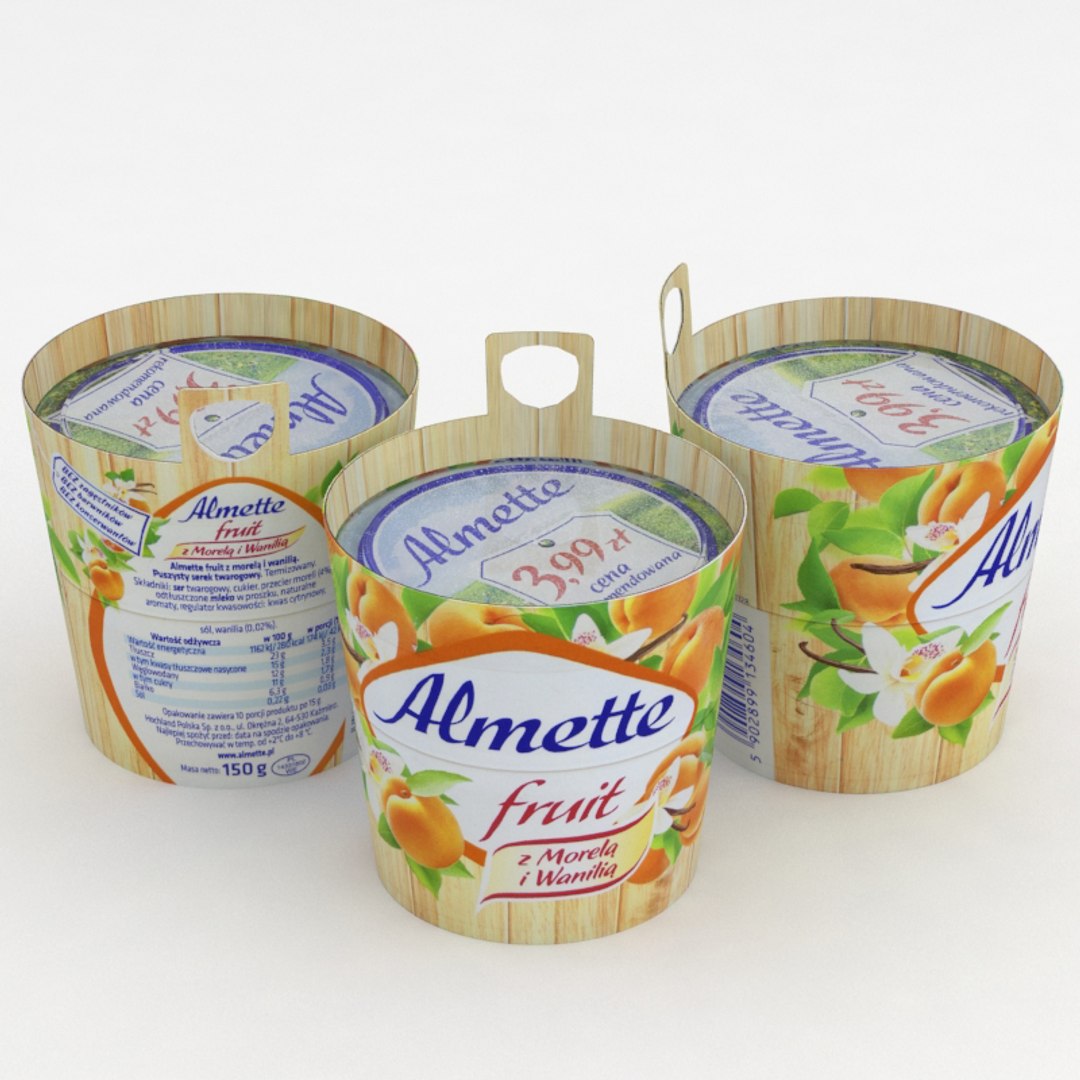Almette fruit apricot vanilla 3D model - TurboSquid 1153921
