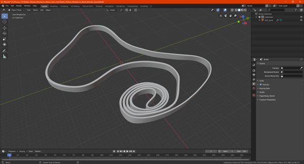 Elastic fitness resistance band 3D model - TurboSquid 1618974