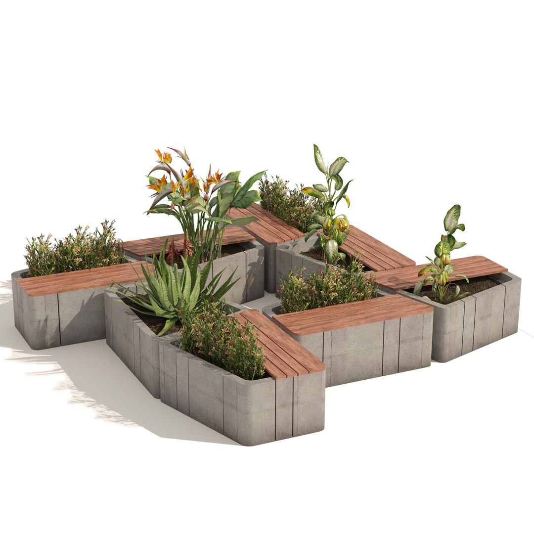 3D Modular Planters - TurboSquid 1960256