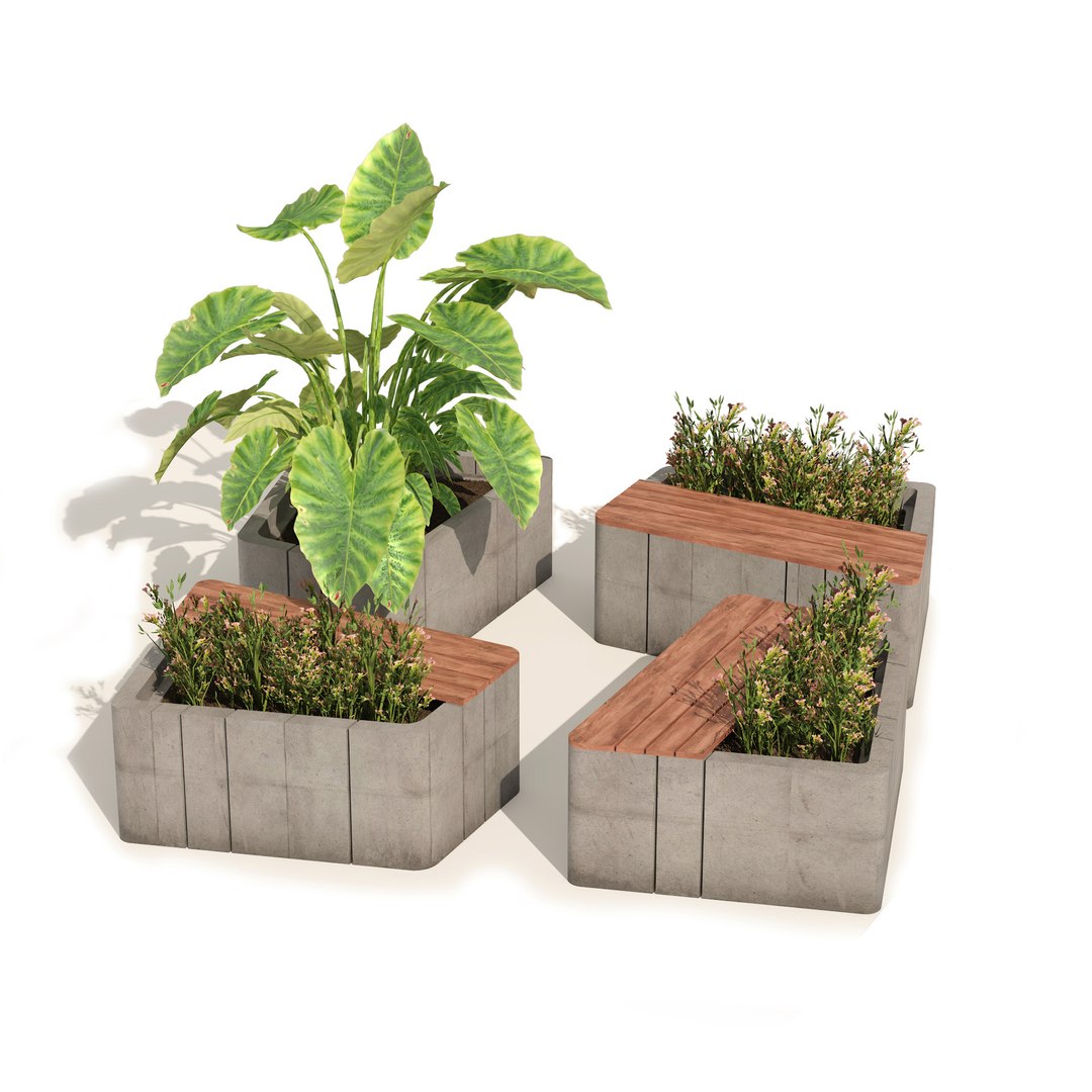 3D Modular Planters - TurboSquid 1960256