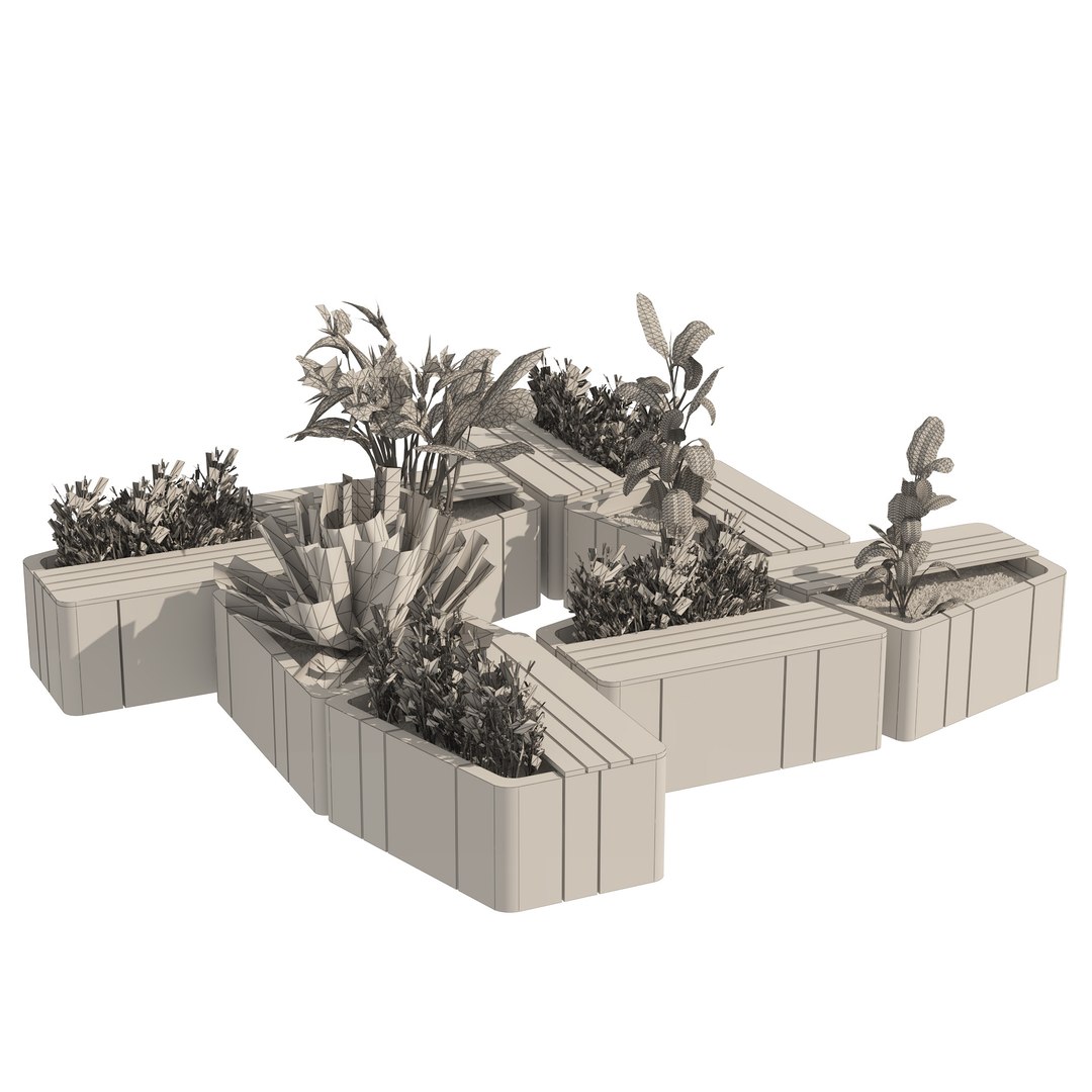 3D Modular Planters - TurboSquid 1960256