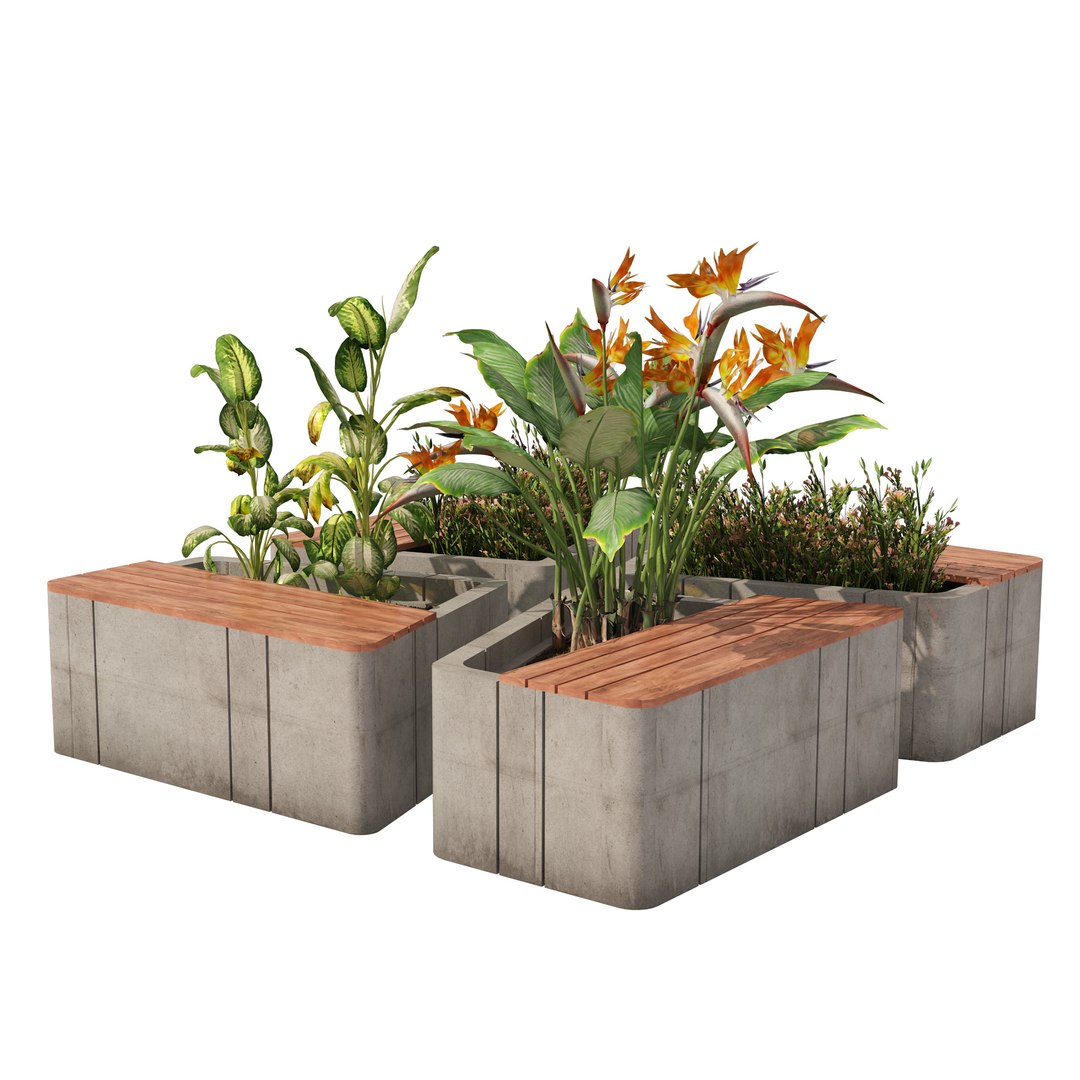 3D Modular Planters - TurboSquid 1960256