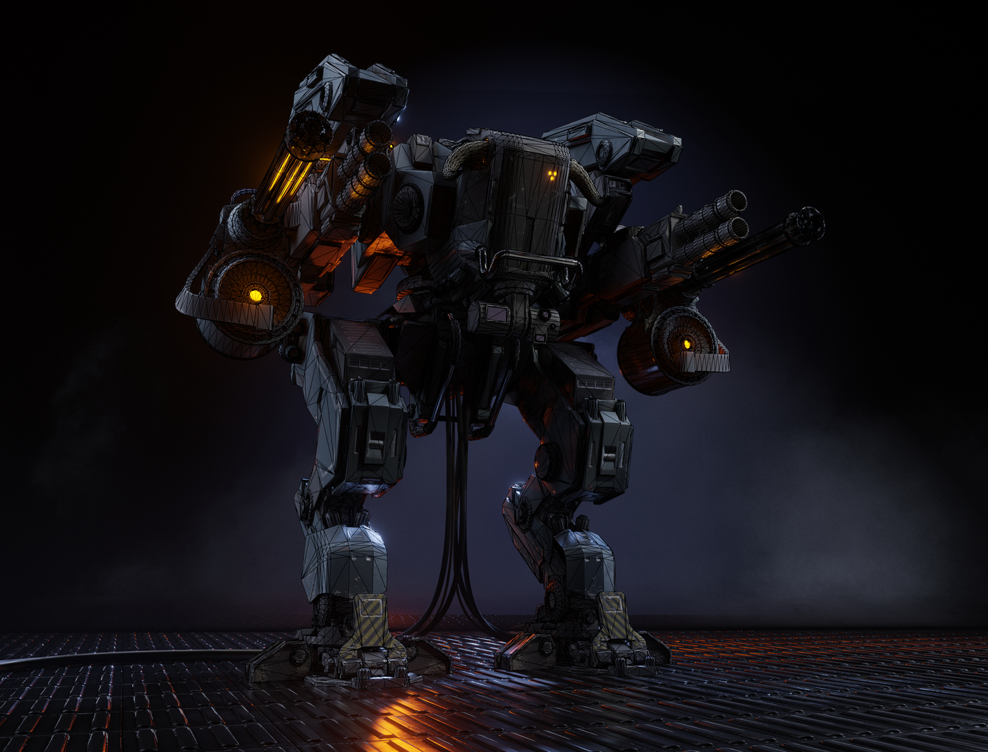 Modelo 3D Mech Low-poly PBR Modelo 3D Low-poly pronto para o jogo ...