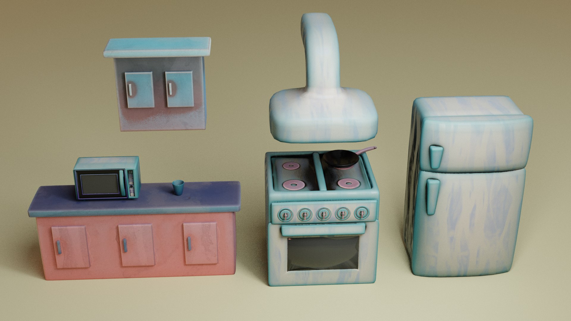 Kitchen Asset 3D Model - TurboSquid 1925073