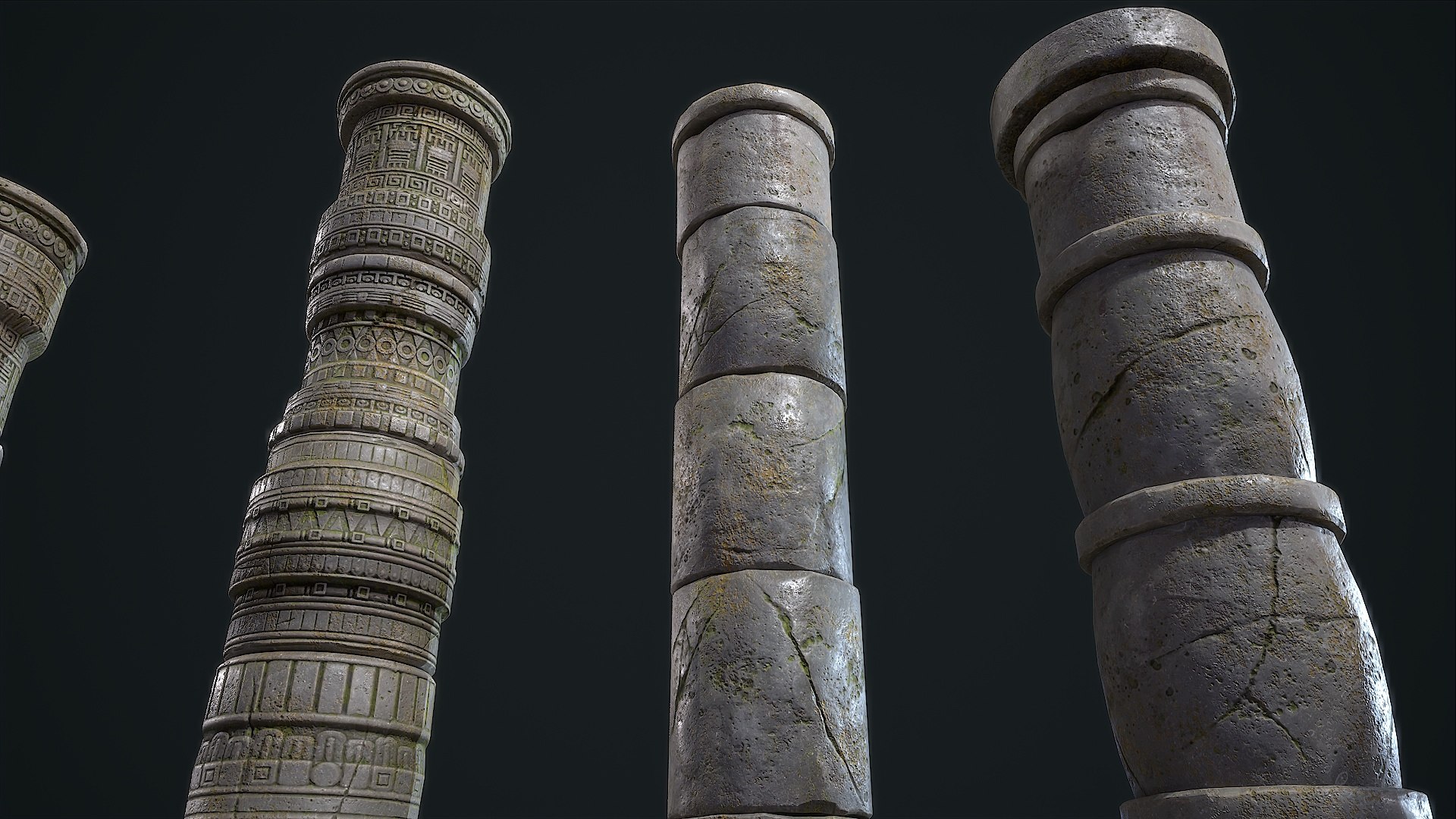 3D Aztec Modular Columns - TurboSquid 2219216