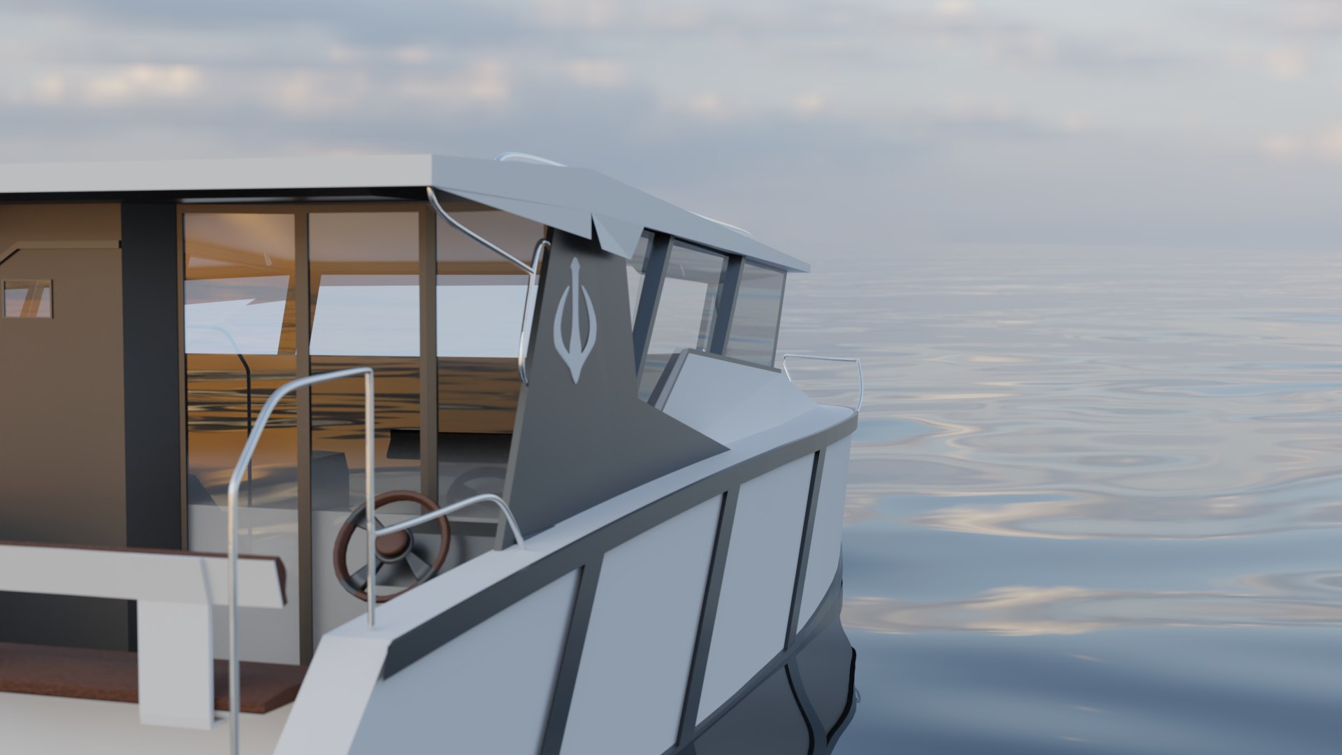 Realistic Small Yacht Cabin Cruiser Boat Game Ready 3D Model 3D ...