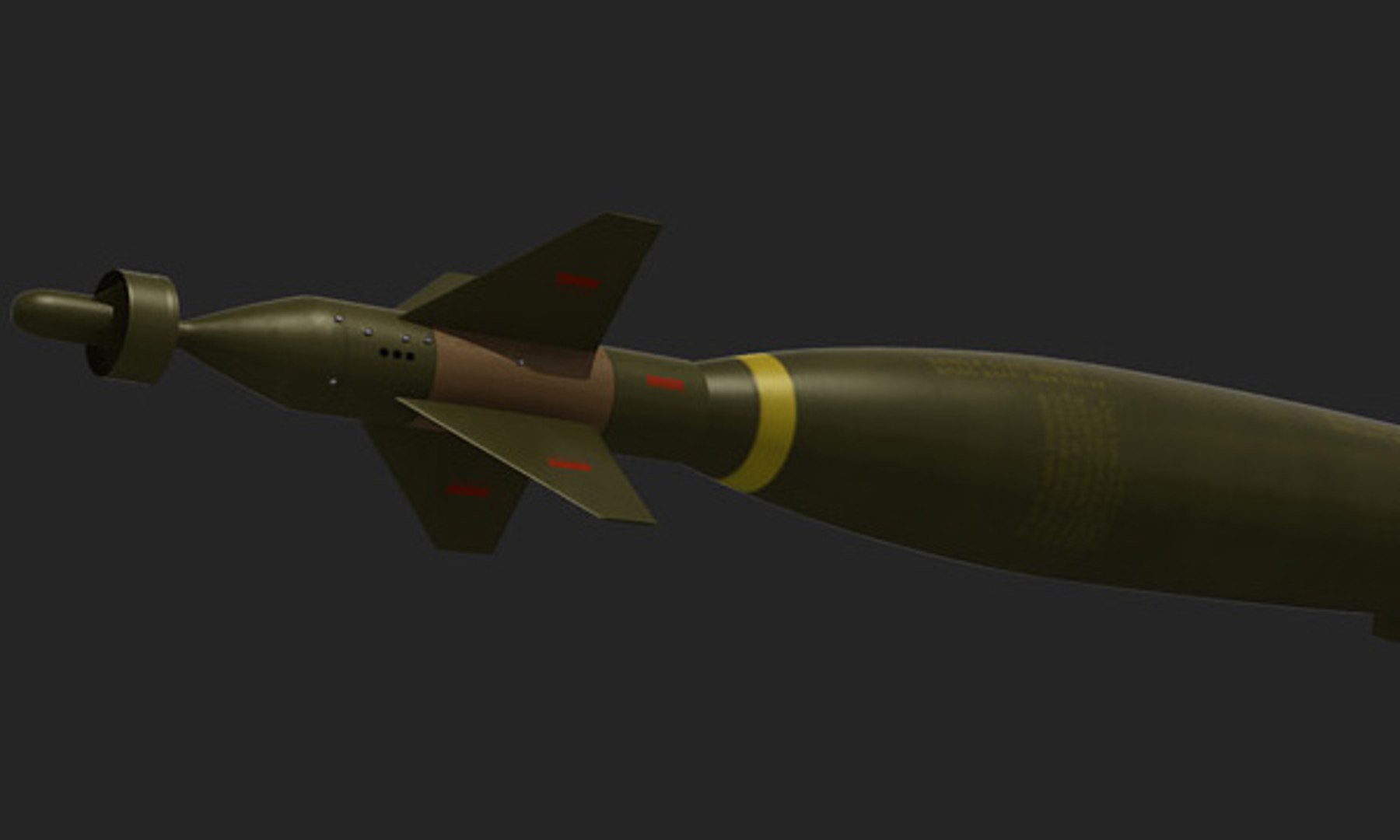 3d Model Aim-120 6 Missiles
