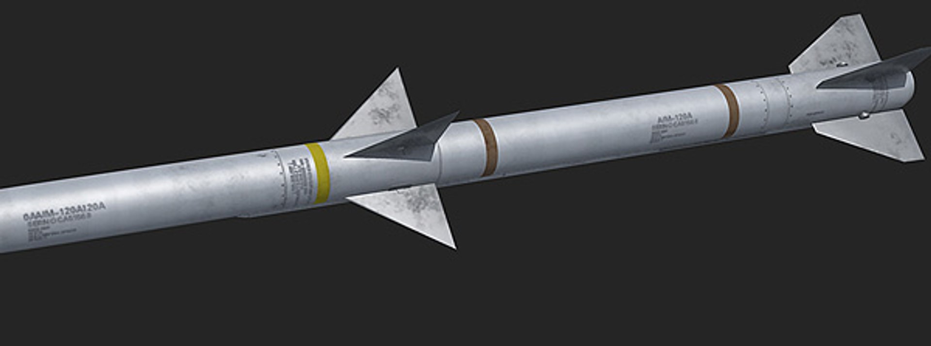 3d Model Aim-120 6 Missiles