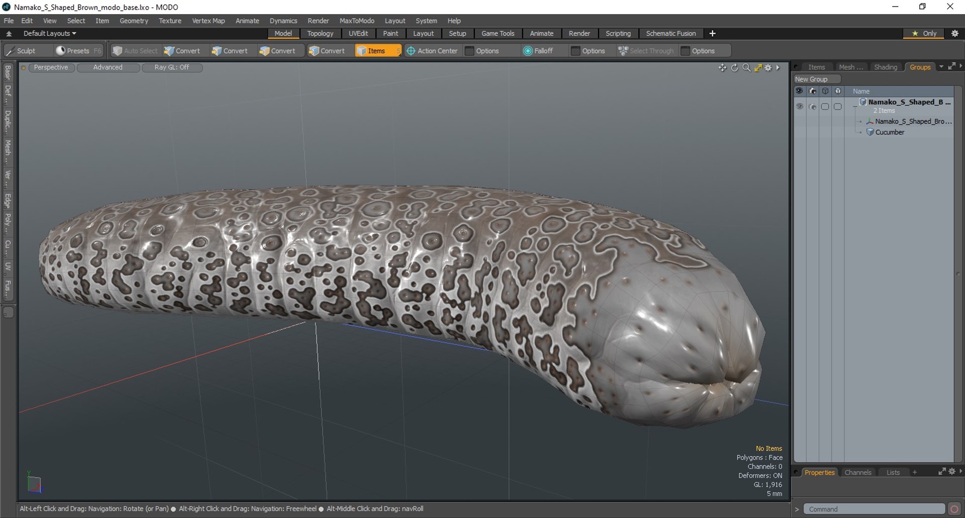 Namako S Shaped Brown 3D Model - TurboSquid 2302479