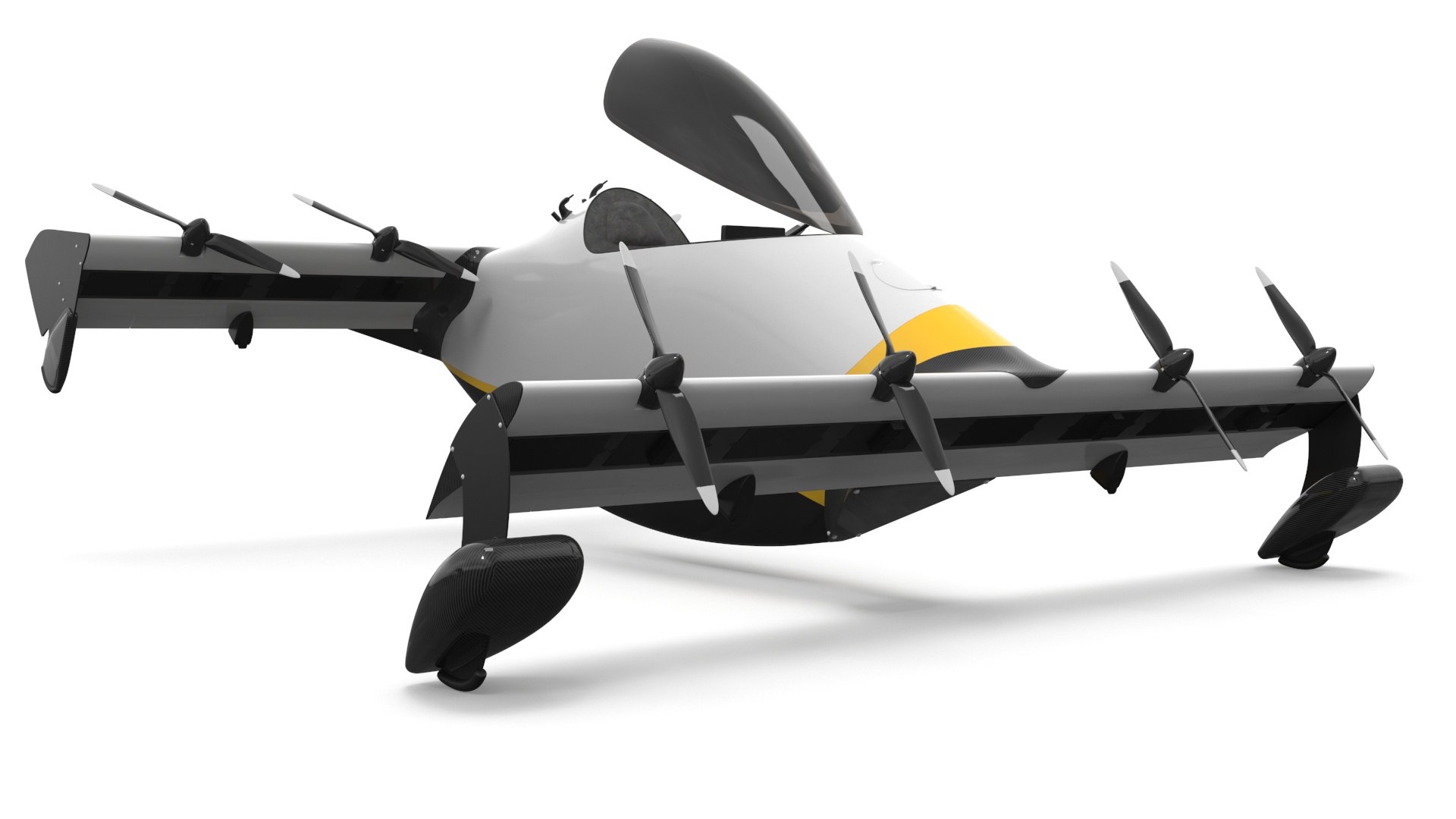 Personal EVTOL Aircraft With 8 Propellers Rigged 3D Model - TurboSquid ...