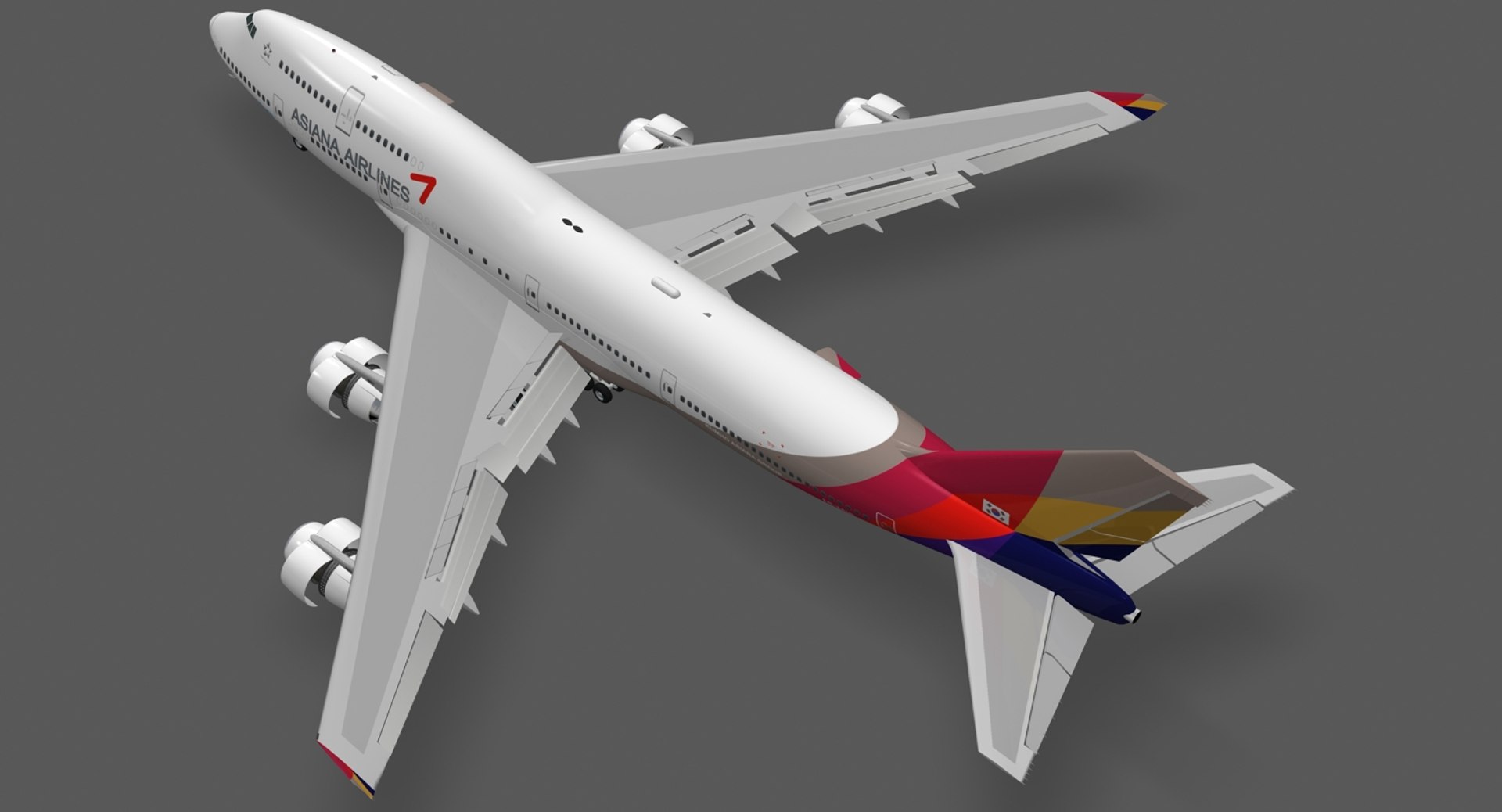 3D Boeing 747-400 Asiana Airlines Model - TurboSquid 1208593
